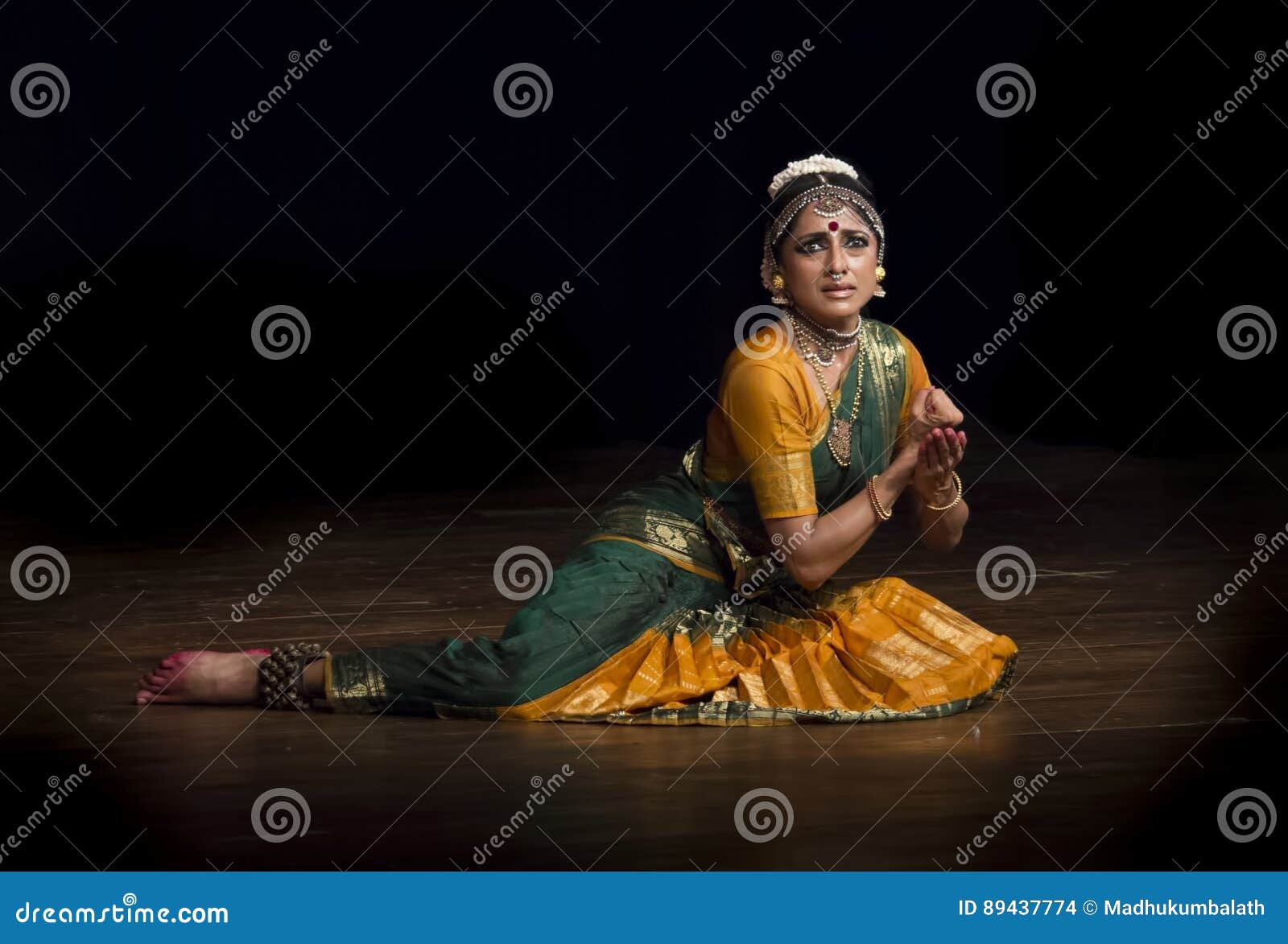Indian Classical Dancer on Stage Editorial Stock Image - Image of ...