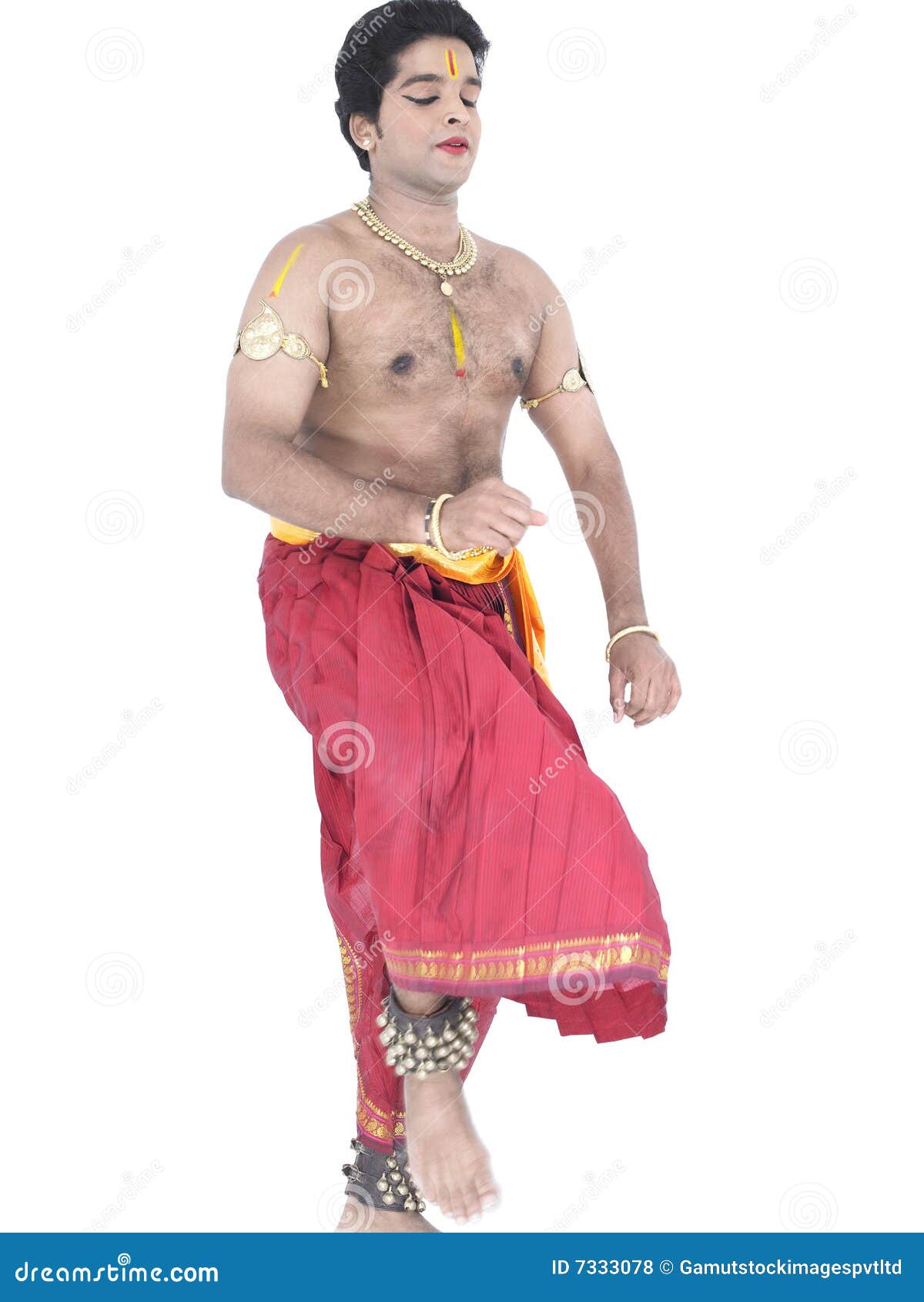 Indian Classical Male Dancer Stock Photo - Image of classic, bare: 7333078