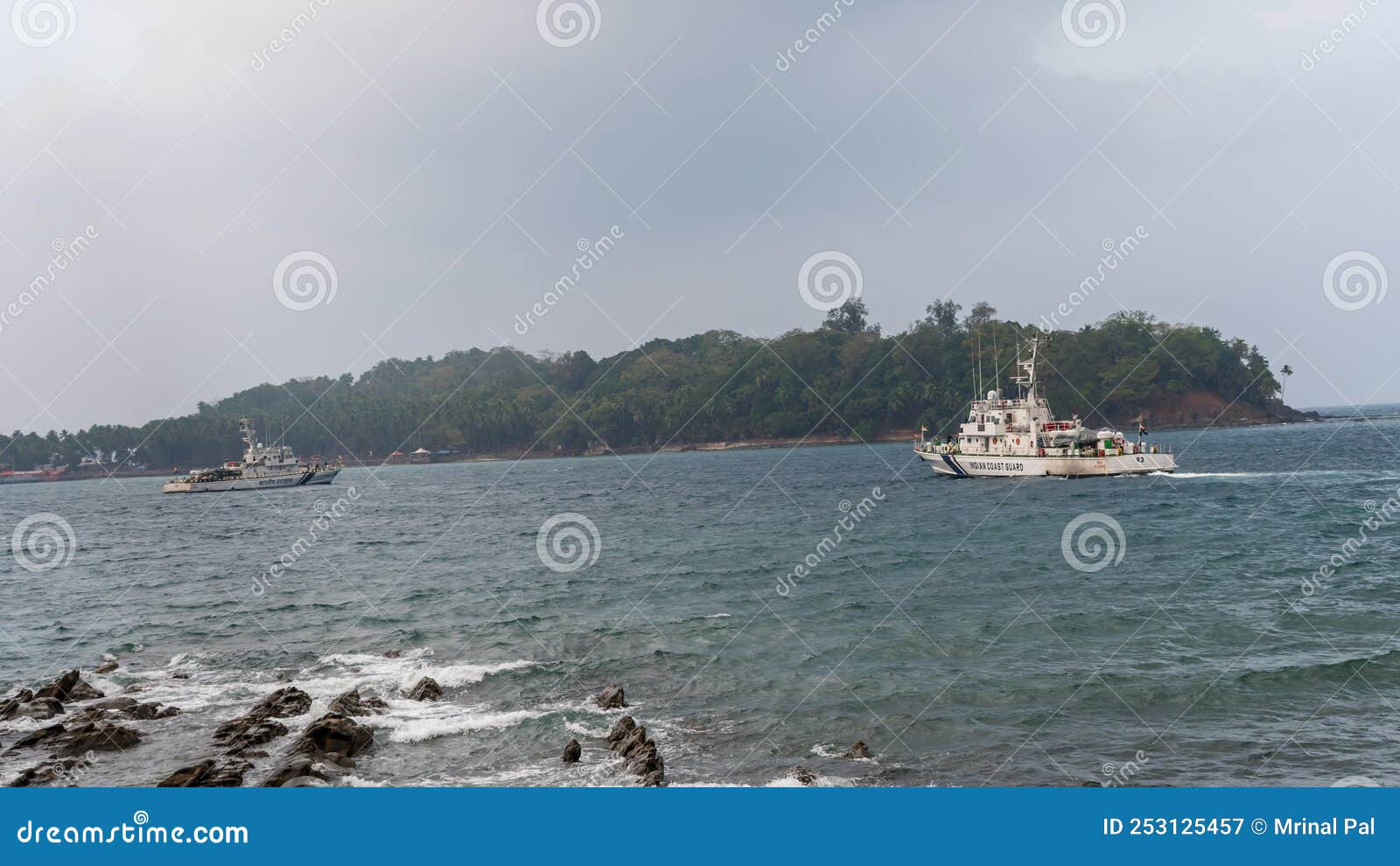 Indian Coast Guard editorial photography. Image of blair - 253125457