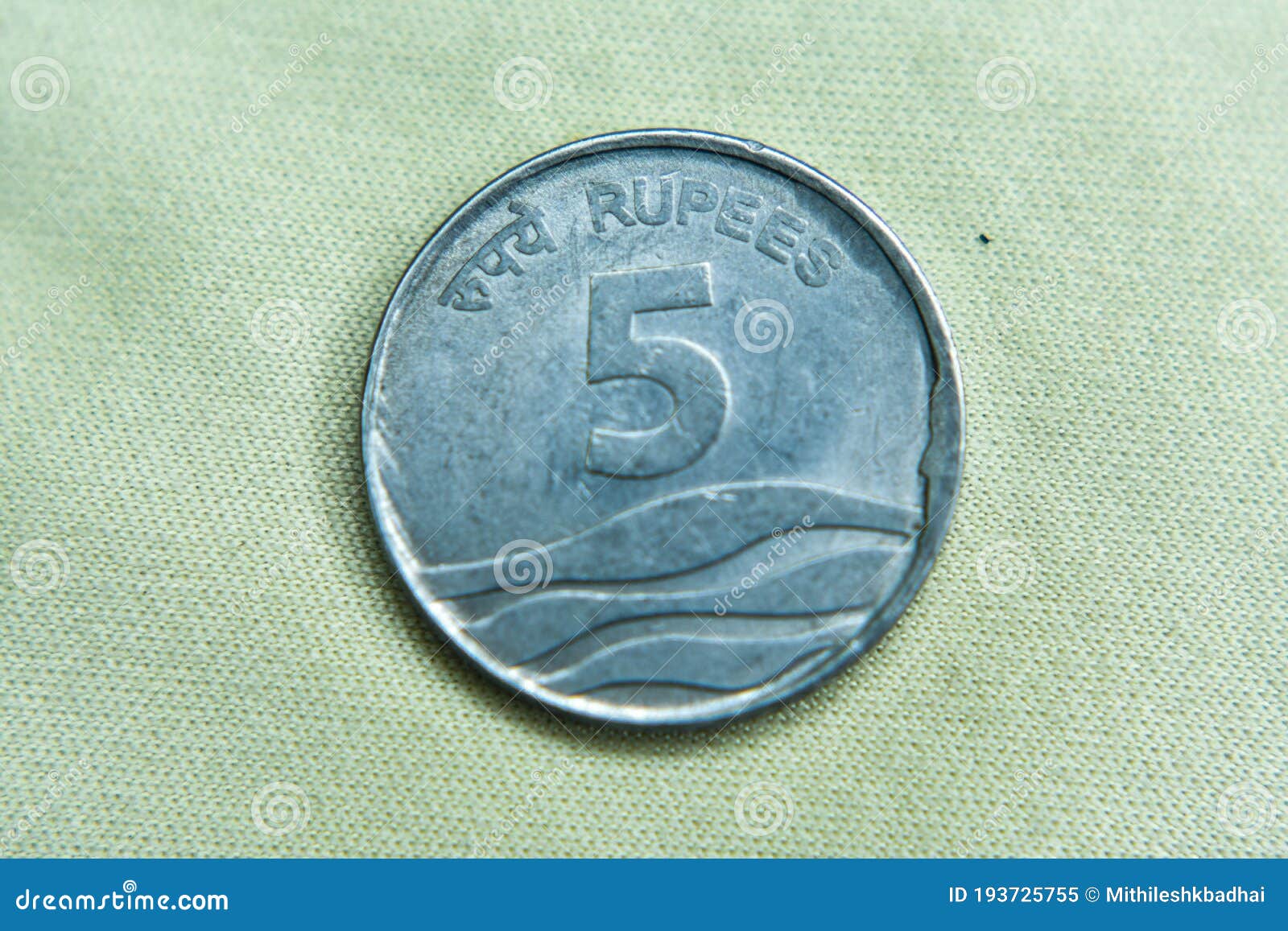 INDIAN COIN 5 RUPEES IMAGE stock image. Image of change - 193725755