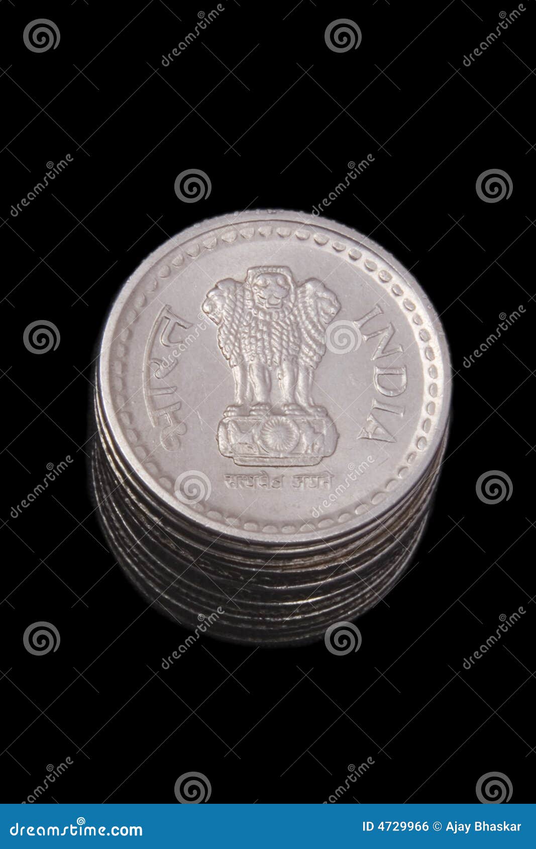 Indian Coins With The Image Of Ancient Gods Royalty-Free Stock ...