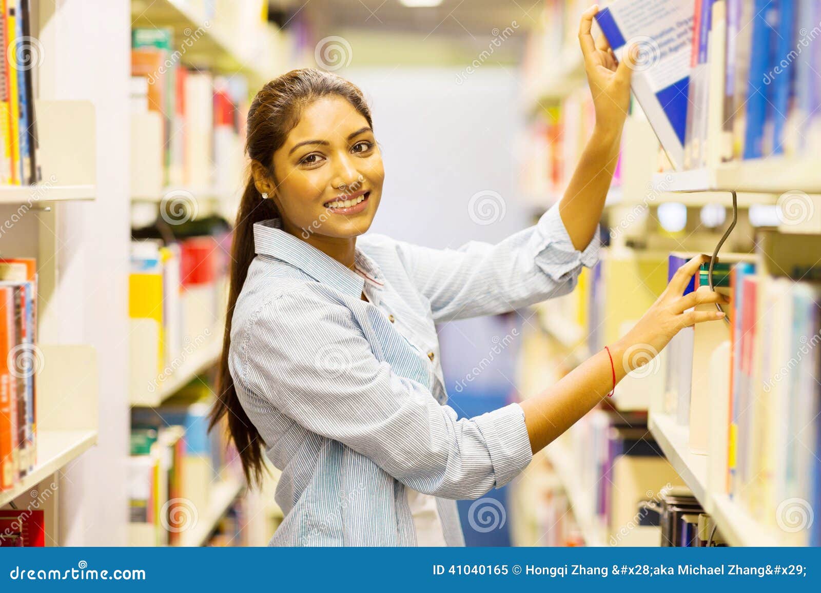 Indian College Student Library Stock Image - Image of school, happy ...