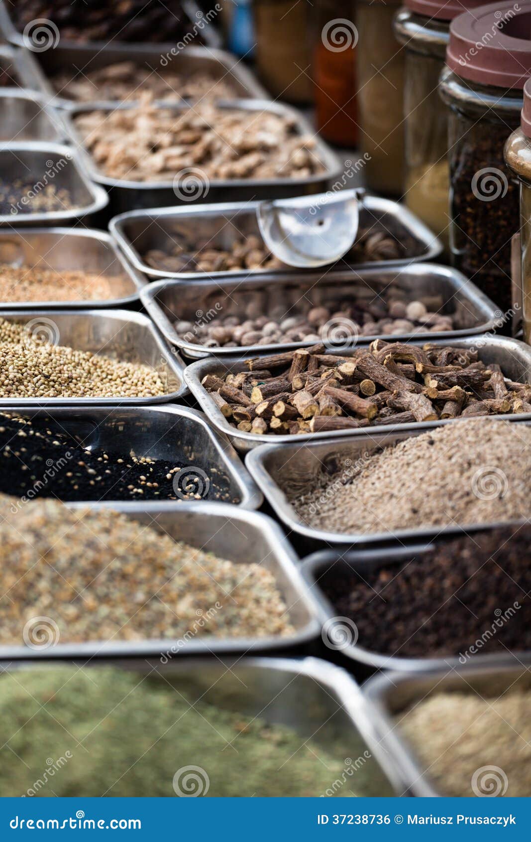 Indian Colored Spices at Local Market. Stock Photo - Image of local ...