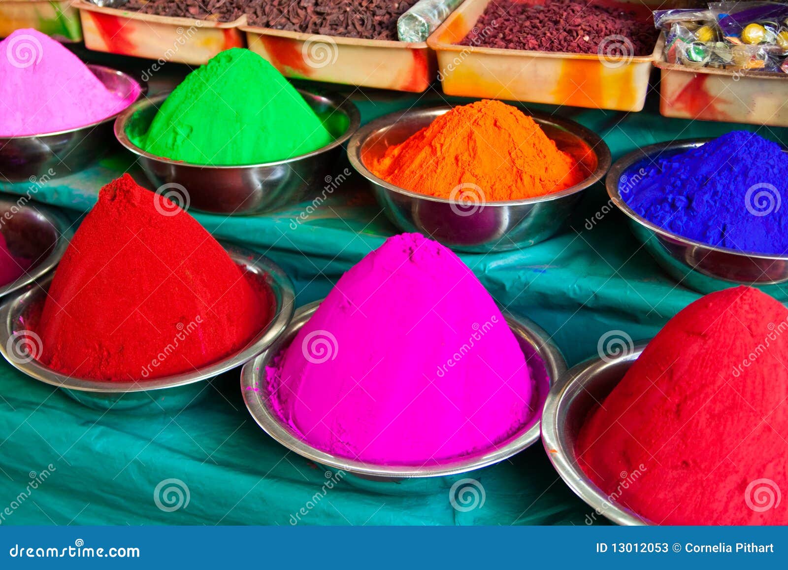 Indian coloured powders stock image. Image of india, coloured - 13012053