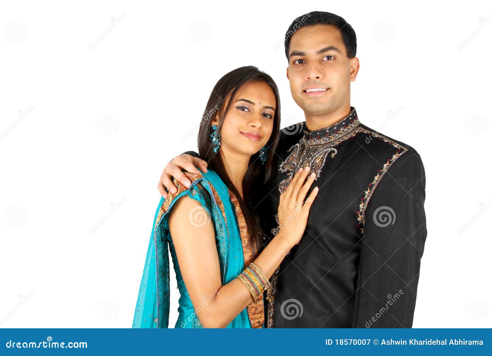 Indian Couple in Traditional Wear. Stock Image - Image of adorable ...