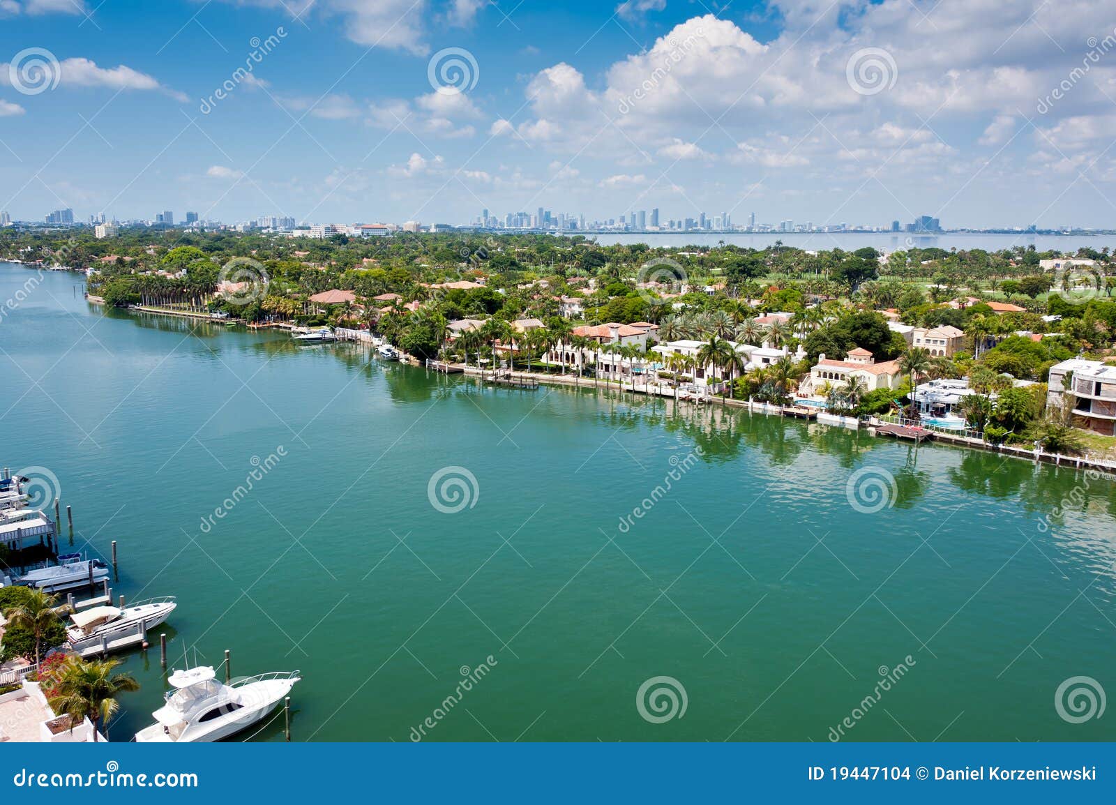 Indian Creek Canal in Miami Beach Stock Photo - Image of lifestyle ...
