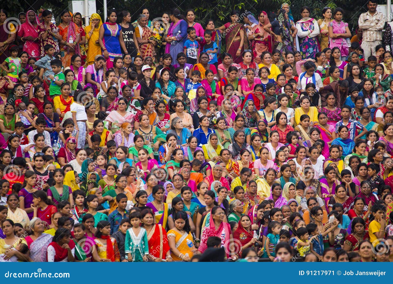 Indian Crowd at Border Ceremony Editorial Photo - Image of group ...