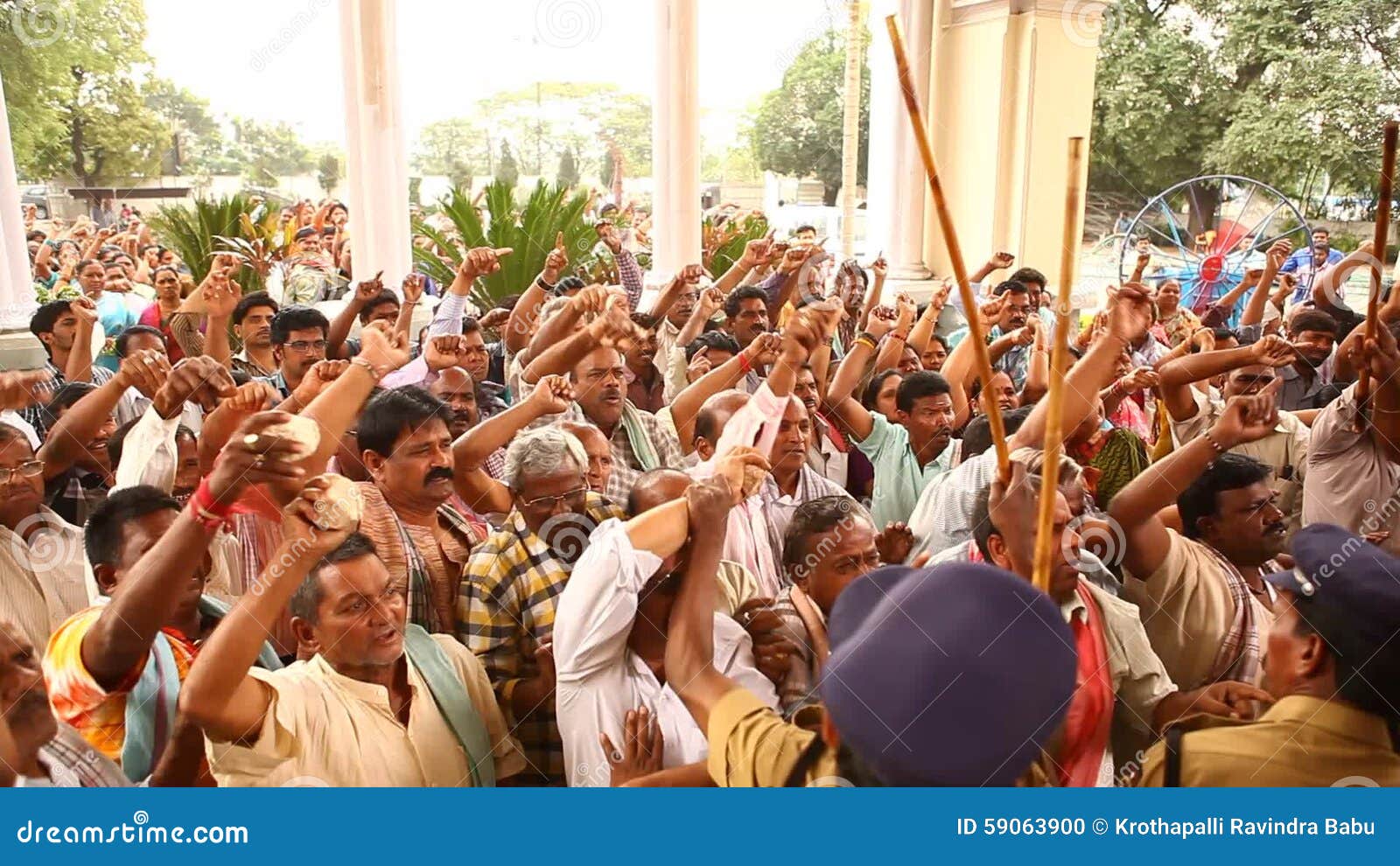 Indian Crowd Strike in the Rain Stock Footage - Video of light, people ...