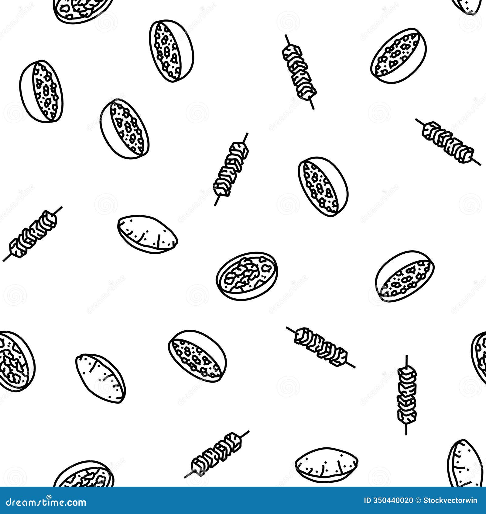 Indian Cuisine Food Curry Seamless Pattern Vector Stock Illustration ...
