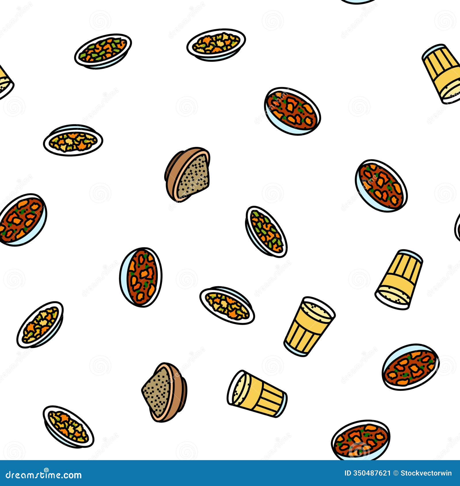 Indian Cuisine Food Curry Seamless Pattern Vector Stock Illustration ...
