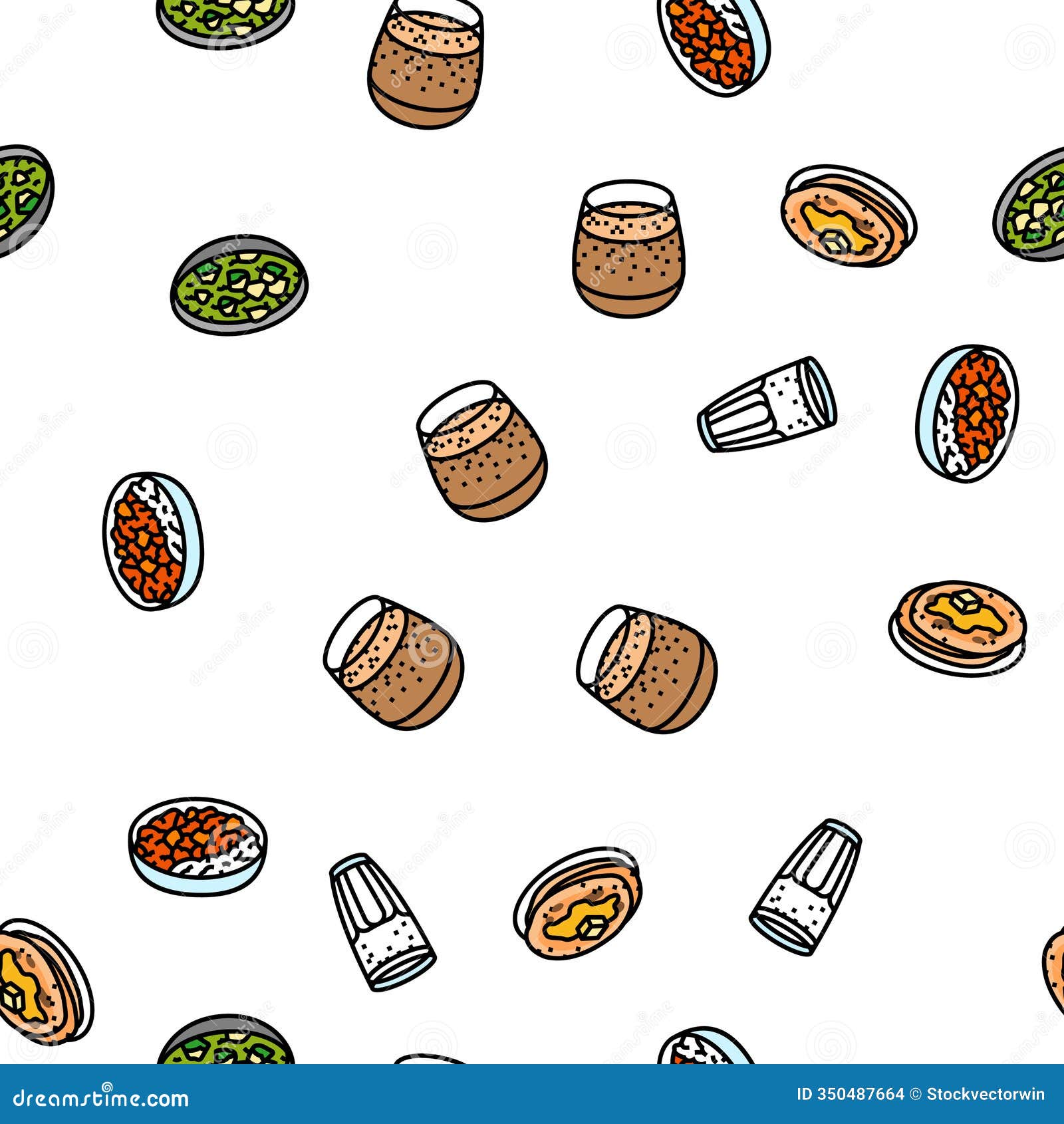 Indian Cuisine Food Curry Seamless Pattern Vector Stock Illustration ...