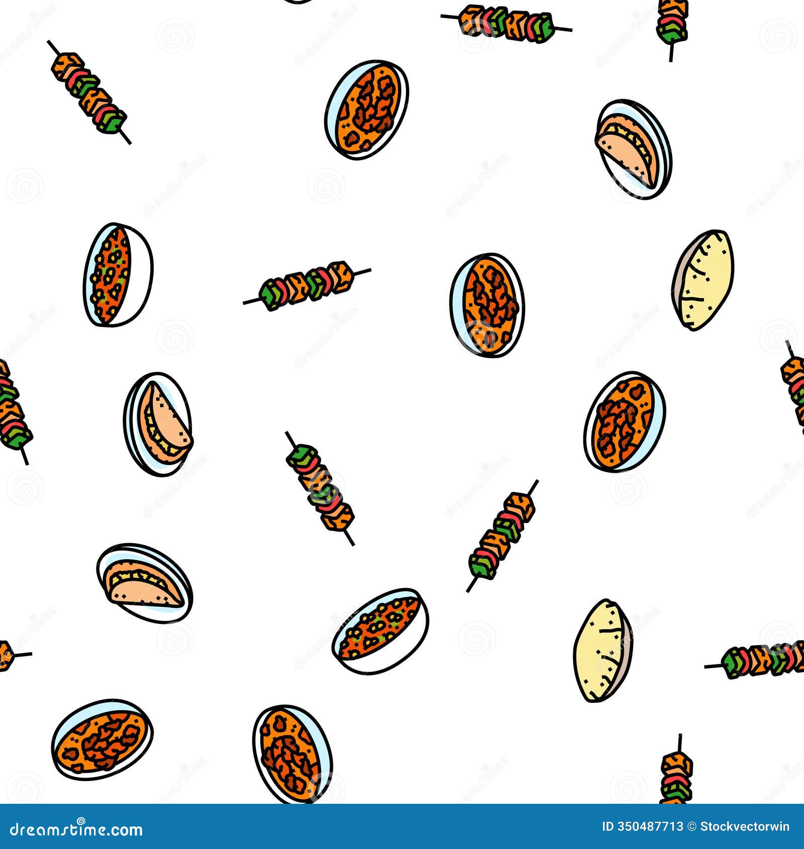 Indian Cuisine Food Curry Seamless Pattern Vector Stock Illustration ...