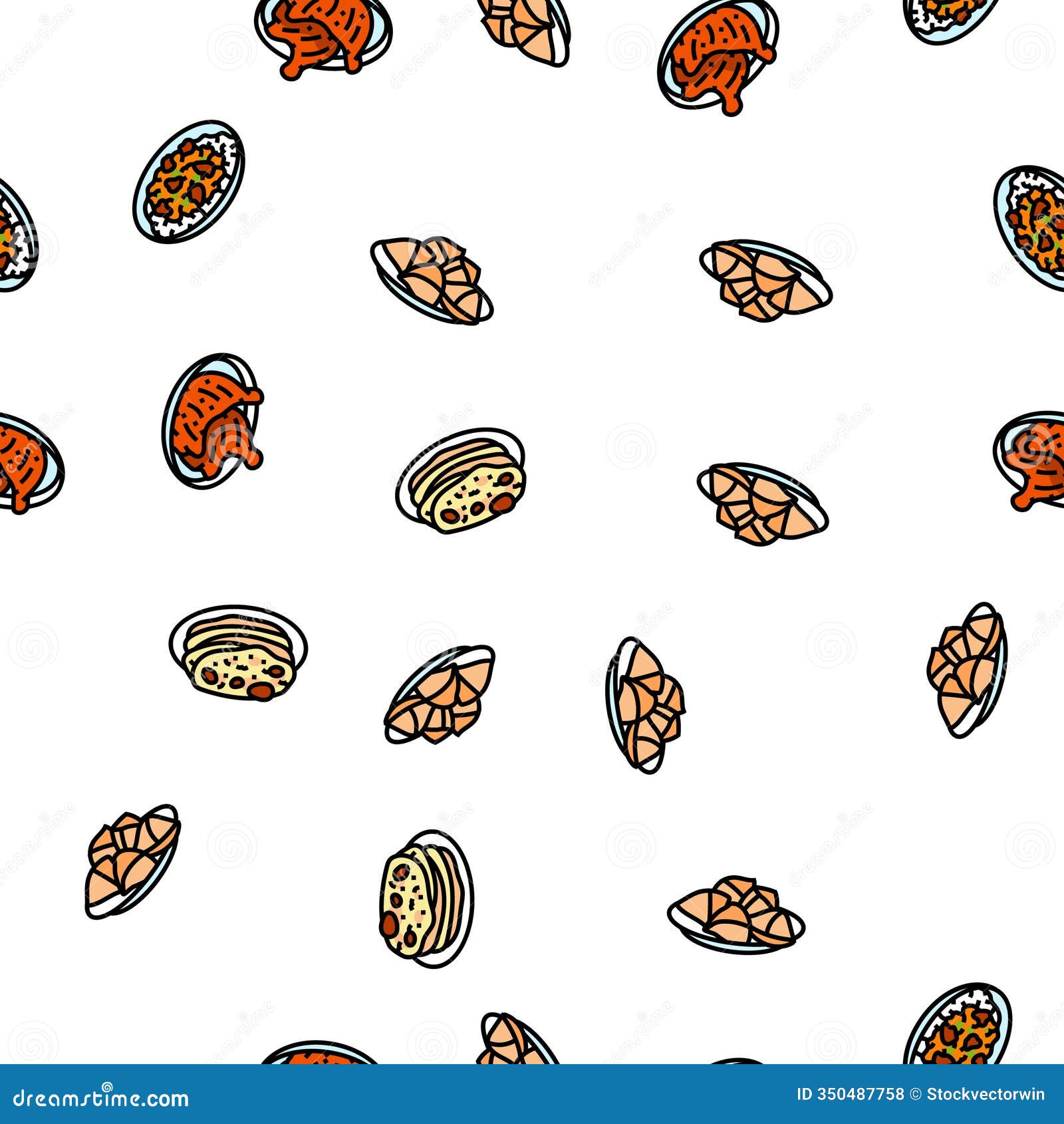 Indian Cuisine Food Curry Seamless Pattern Vector Stock Illustration ...