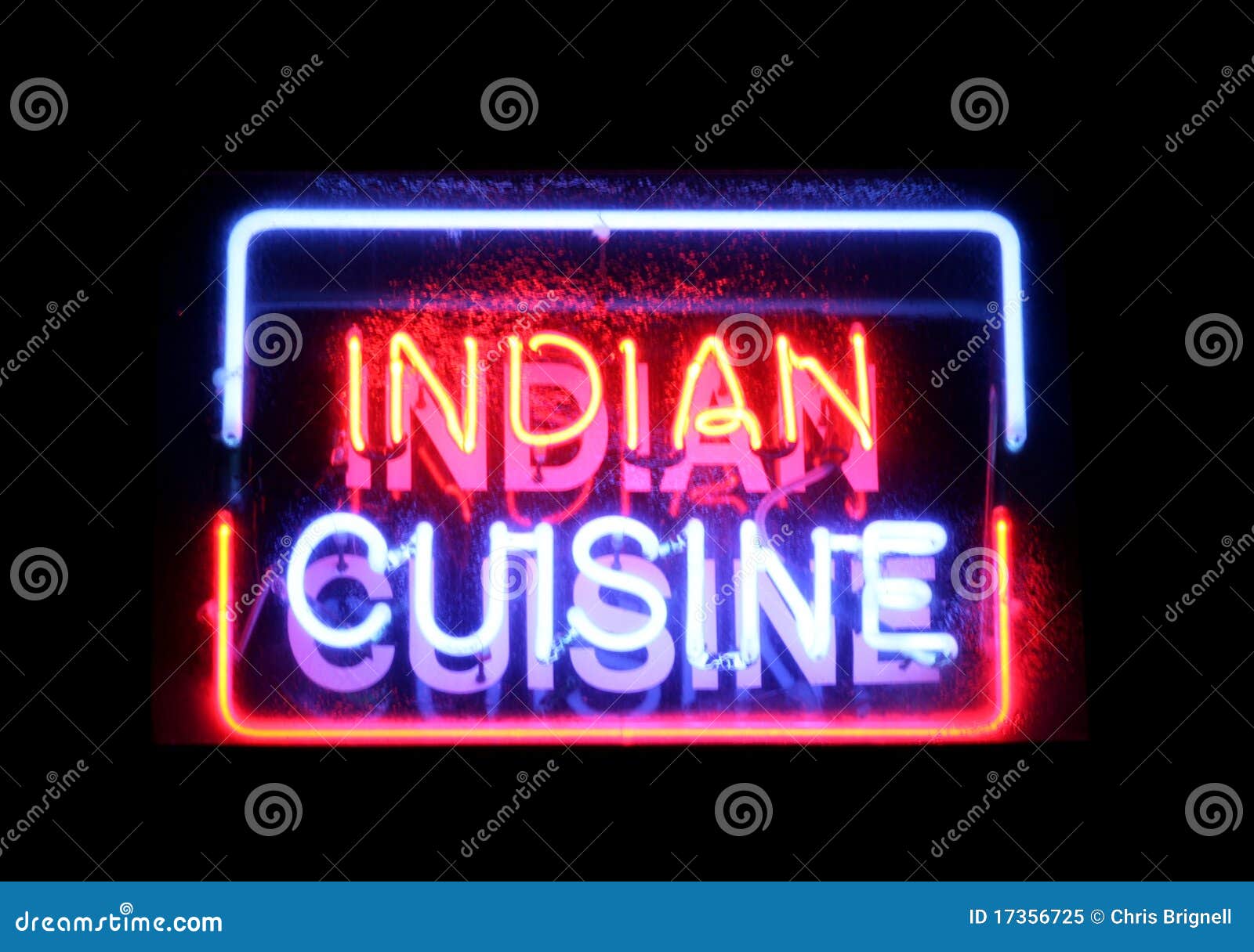 Indian cuisine neon sign stock image. Image of night - 17356725