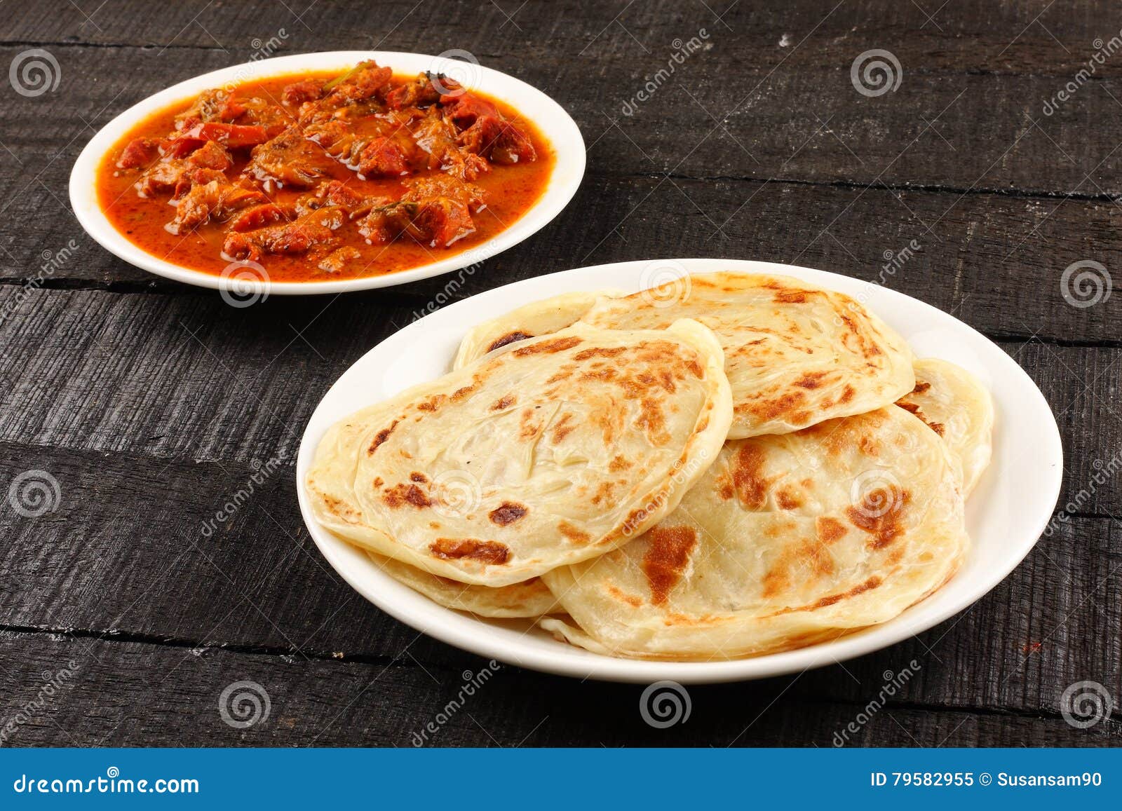 Indian Cuisine - Paratha Meat Curry Stock Image - Image of food, asian ...