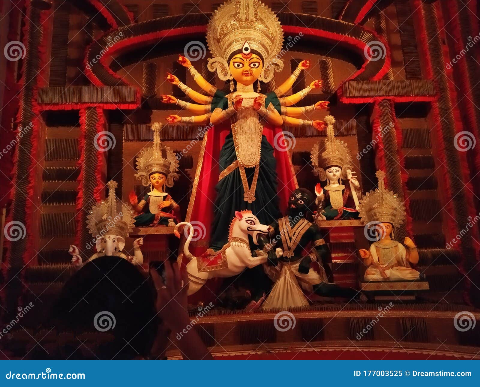 Indian Cultural Durga Puja in Kolkata Stock Image - Image of kolkata ...