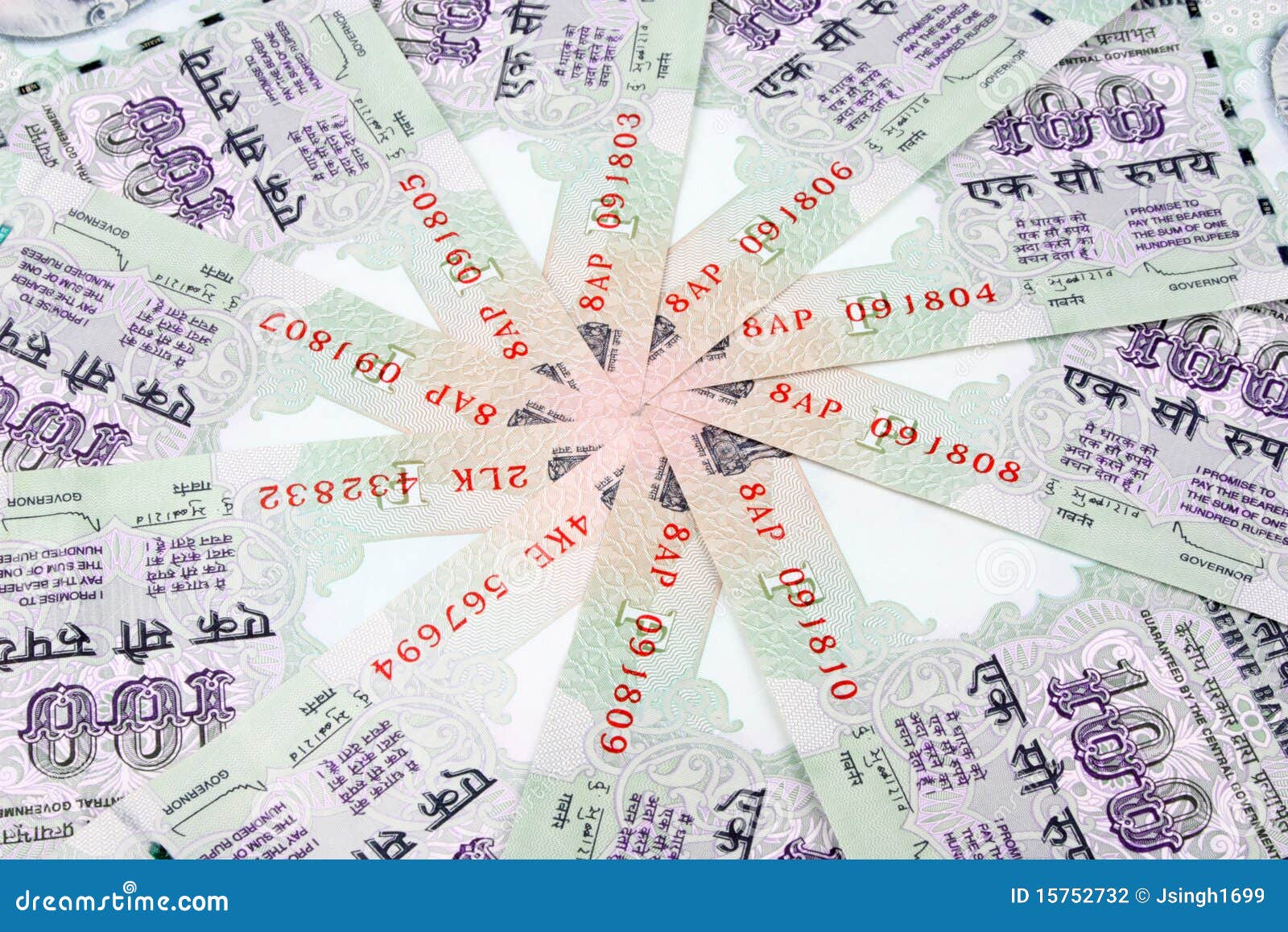 Indian Currency 100 Rupee Notes in a Circle Stock Photo - Image of risk ...