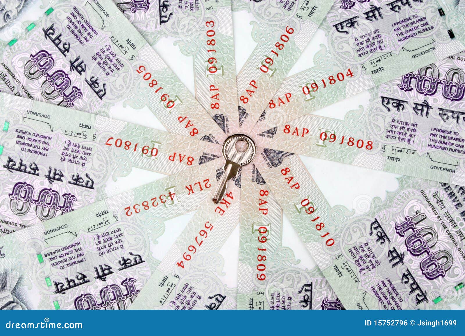 Indian Currency 100 Rupee Notes in a Circle Stock Photo - Image of ...