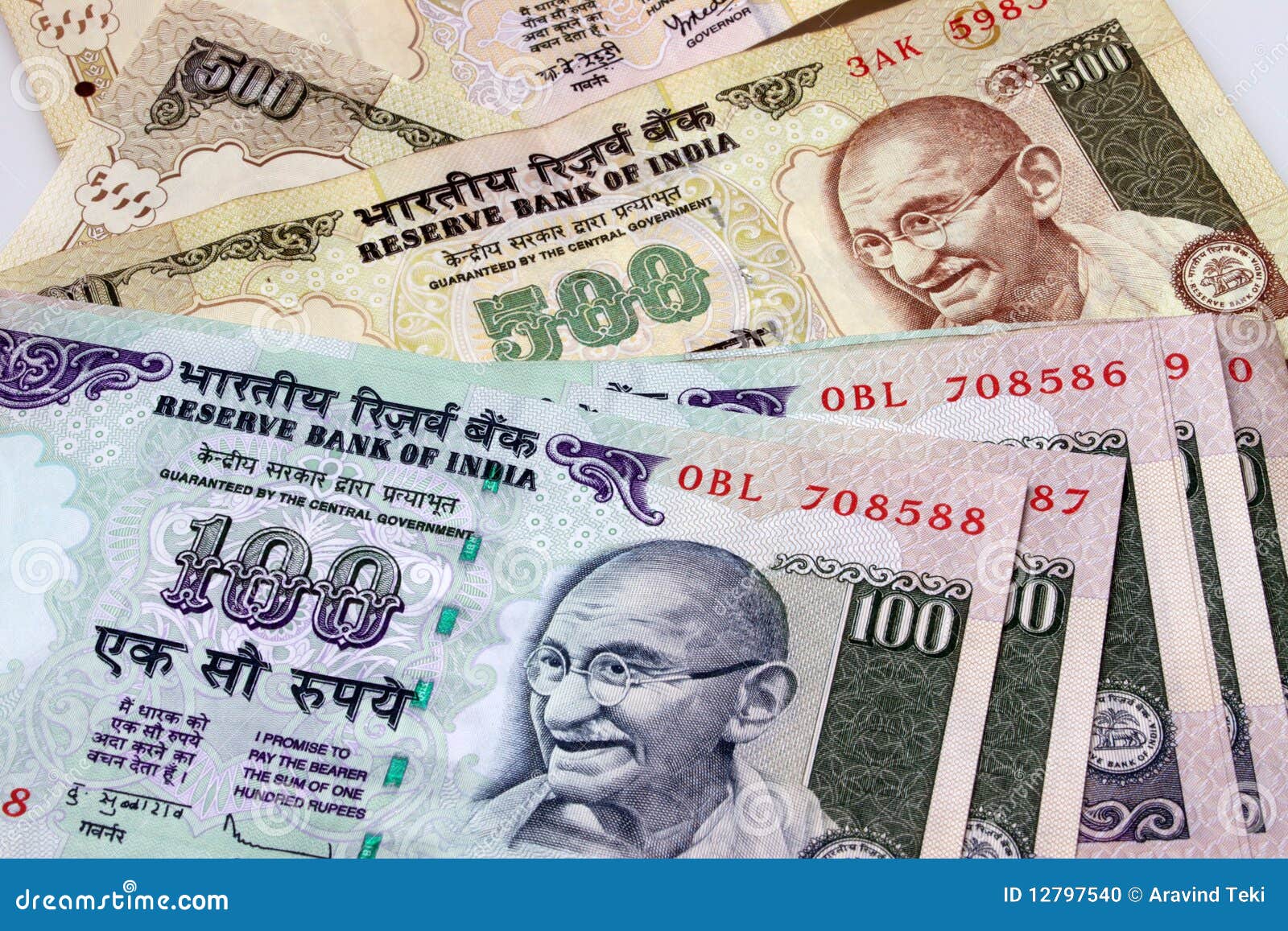 New Indian Currency Rupees From Pack With Chart Paper And Calculator ...