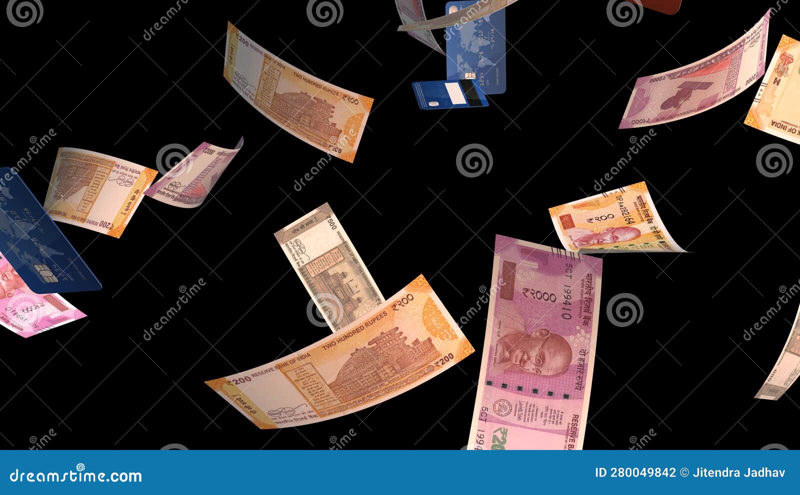 Indian Currency with Debit Card Stock Photo - Image of earnings ...