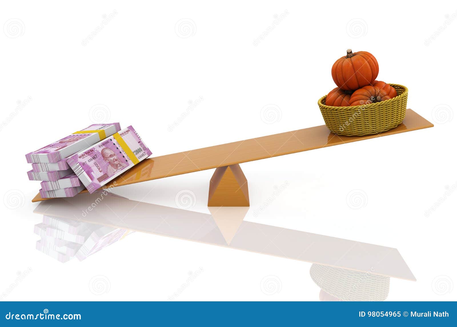 Indian Currency with Pumpkins Stock Illustration - Illustration of cash ...