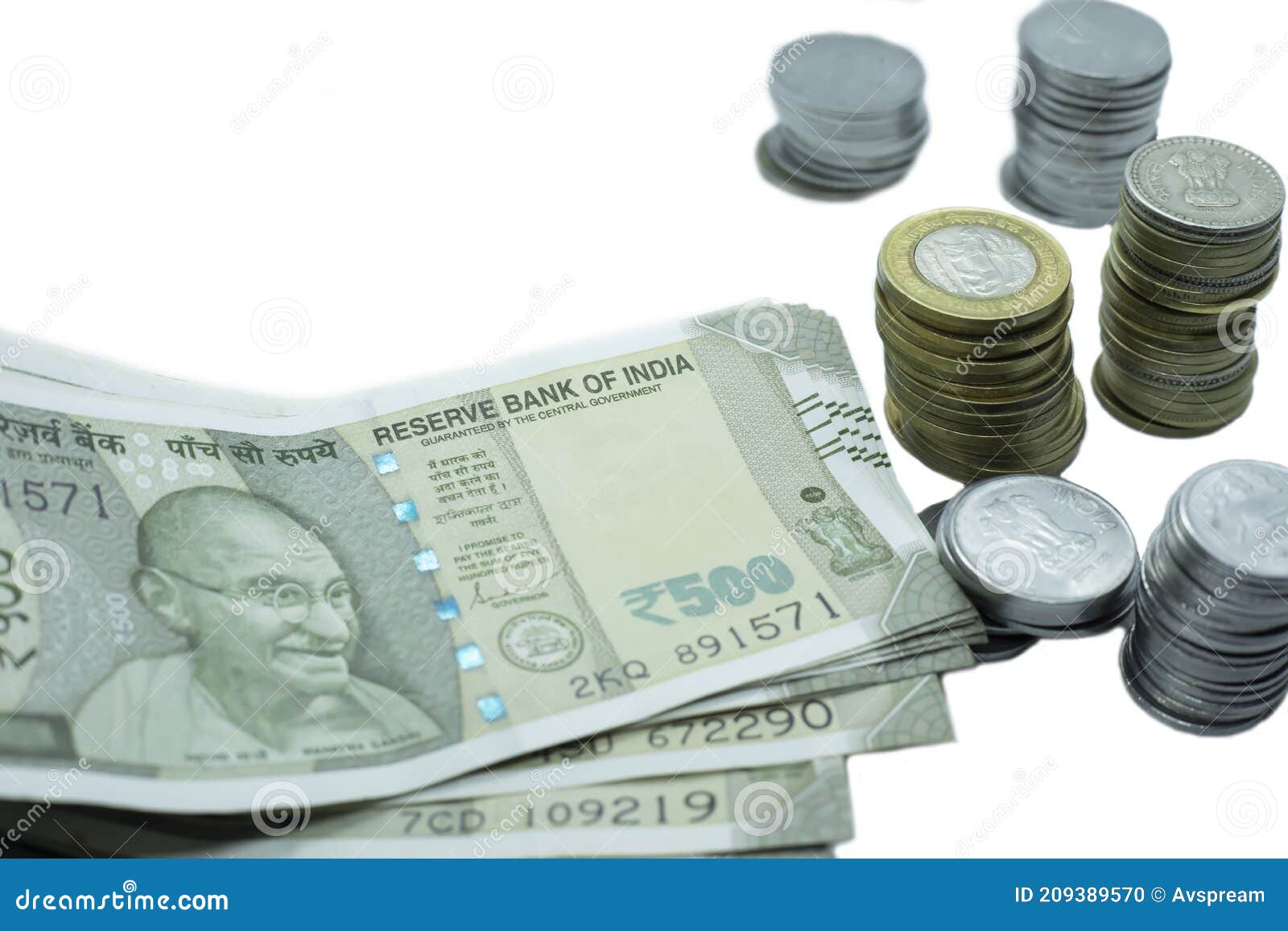 Indian Currency Rupee Notes and Coins Stock Photo - Image of growth ...