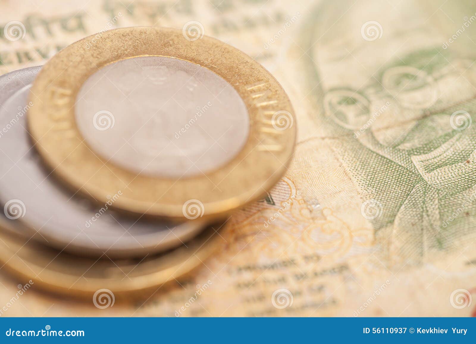 Indian Currency Rupee Notes and Coins Stock Image - Image of currency ...