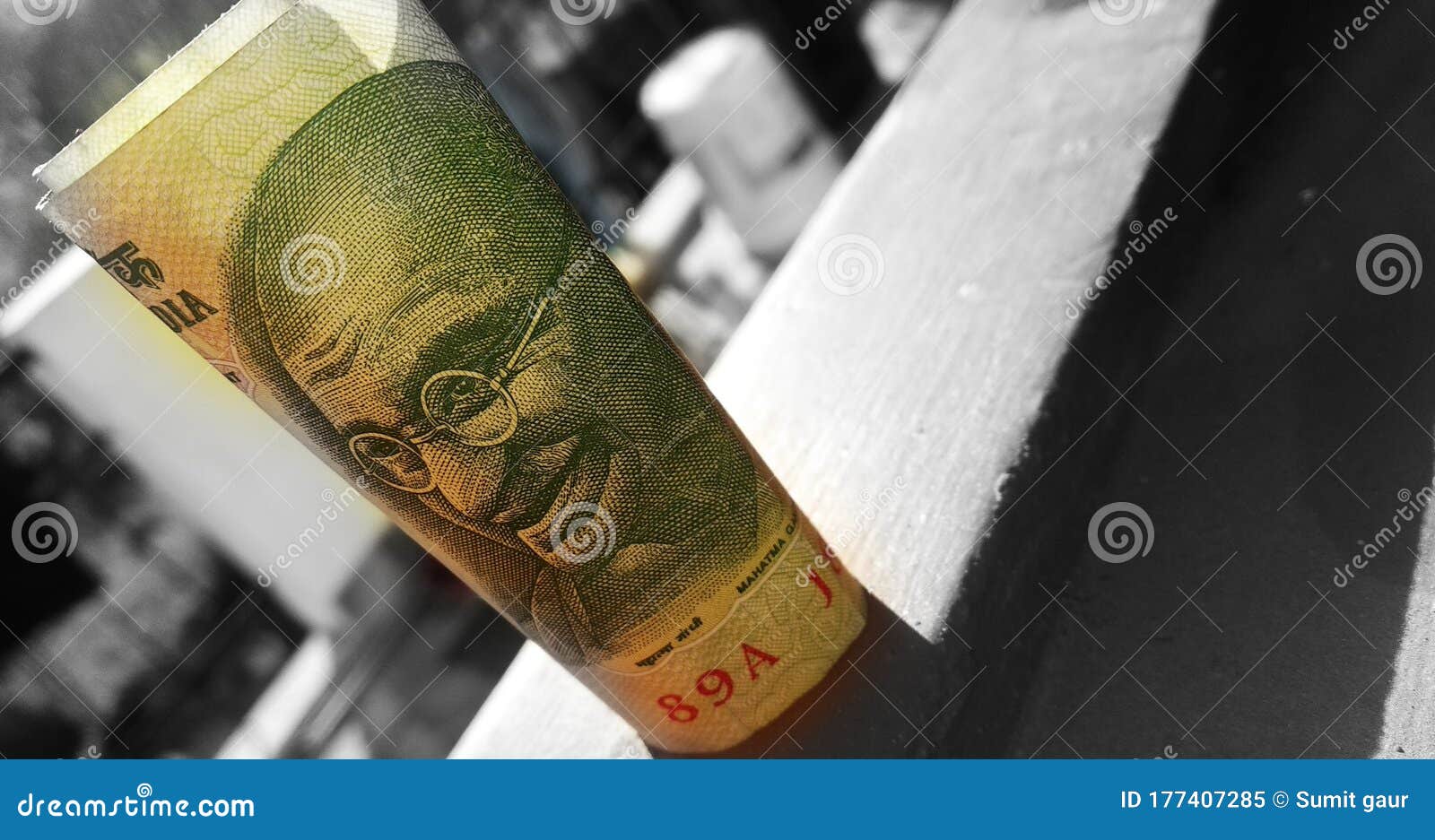Indian Currency 5 Rupees Note Looking Awesome Stock Image - Image of ...