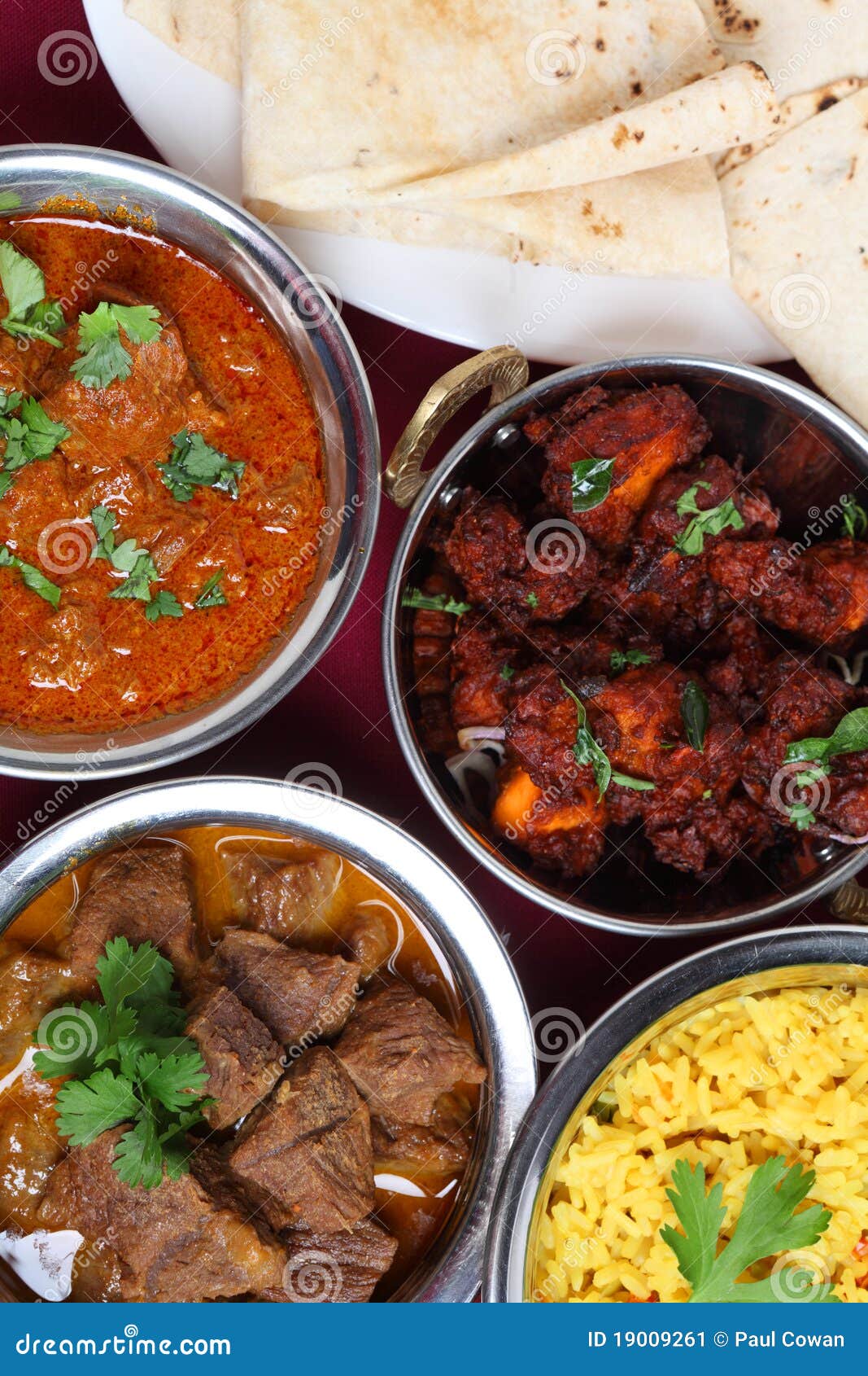 Indian curries from above stock image. Image of restaurant - 19009261
