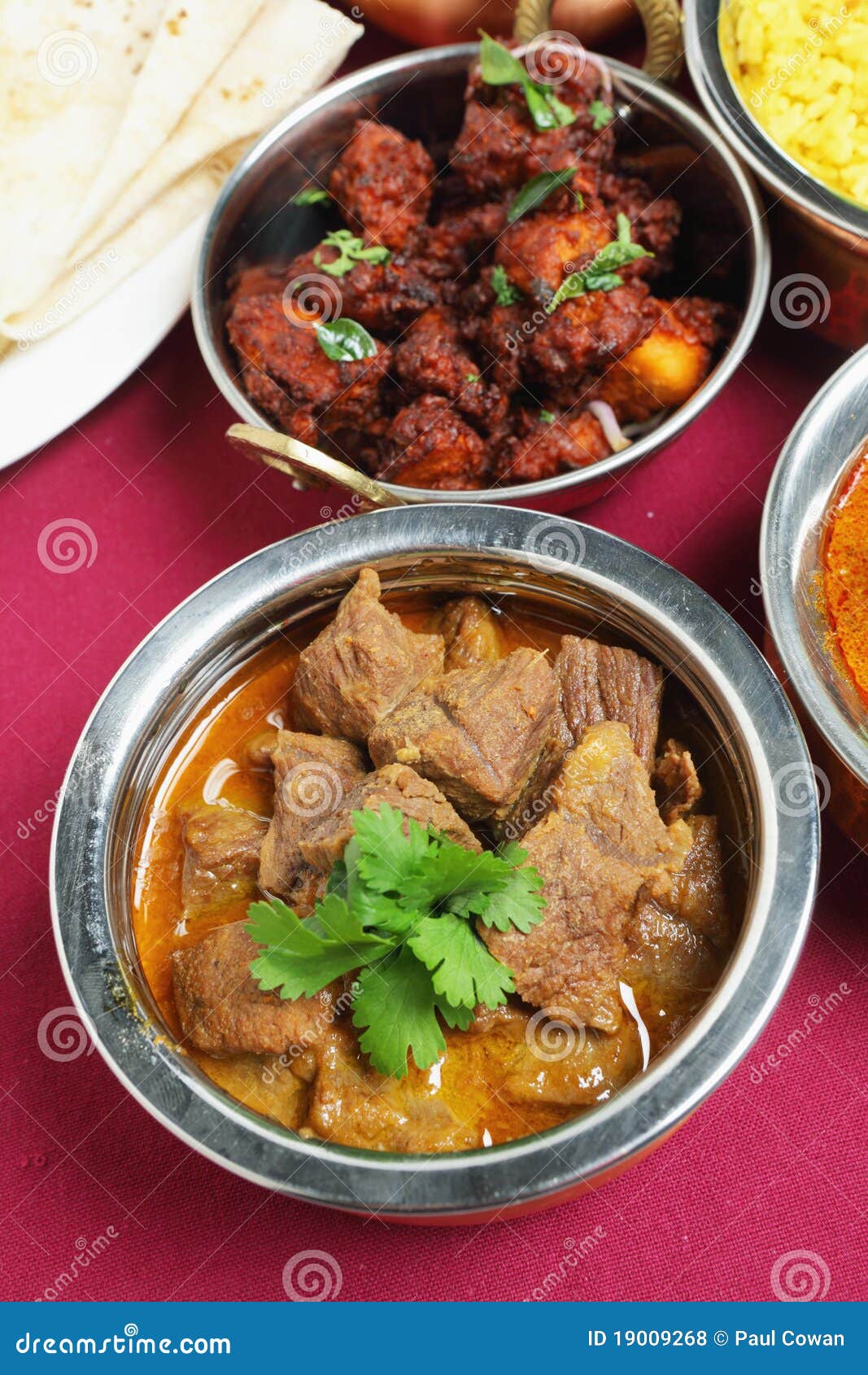 Indian Curries High Angle View Stock Photo - Image of indian ...