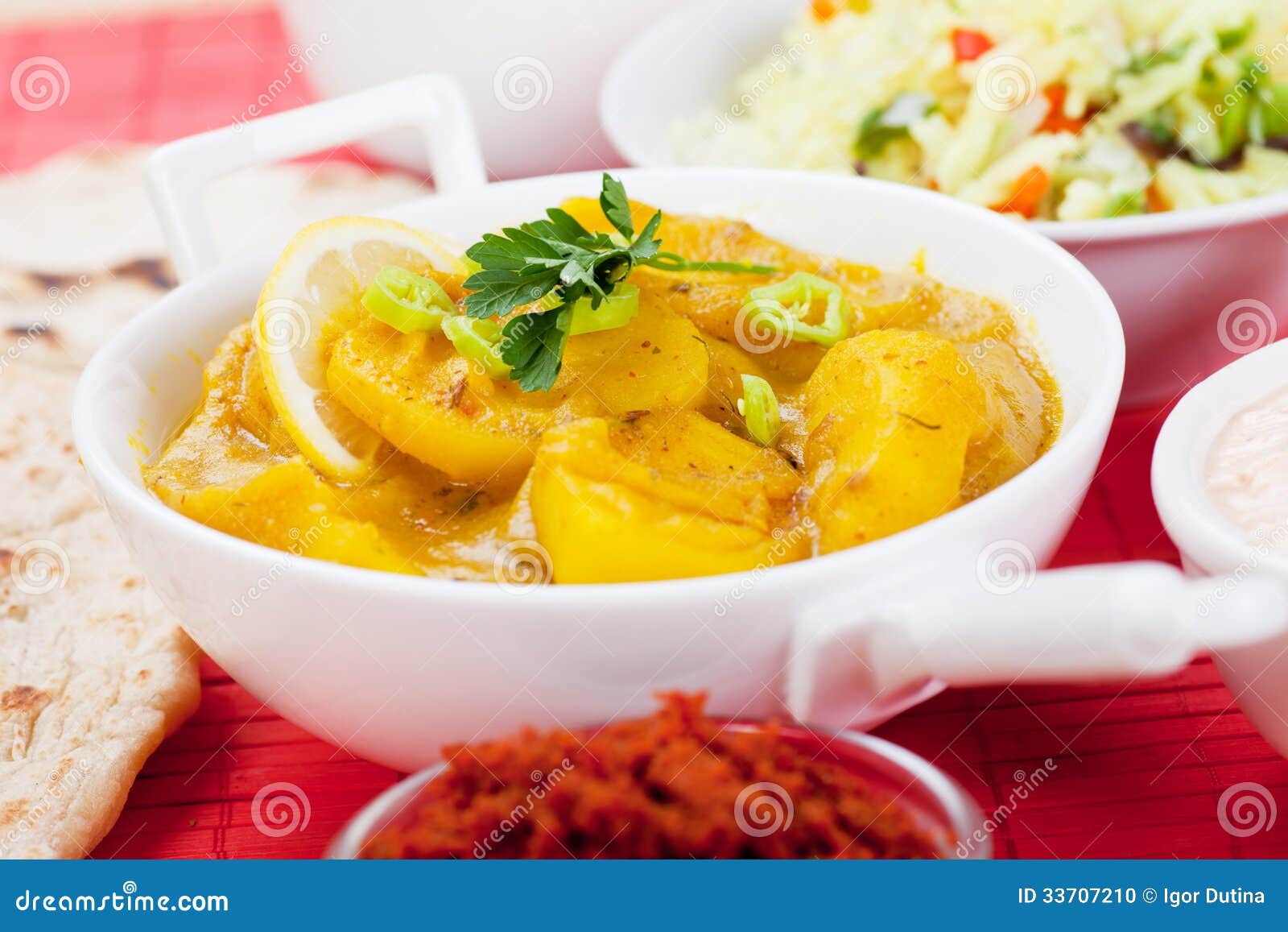 Indian Curry with Ginger and Potato Stock Photo - Image of food ...