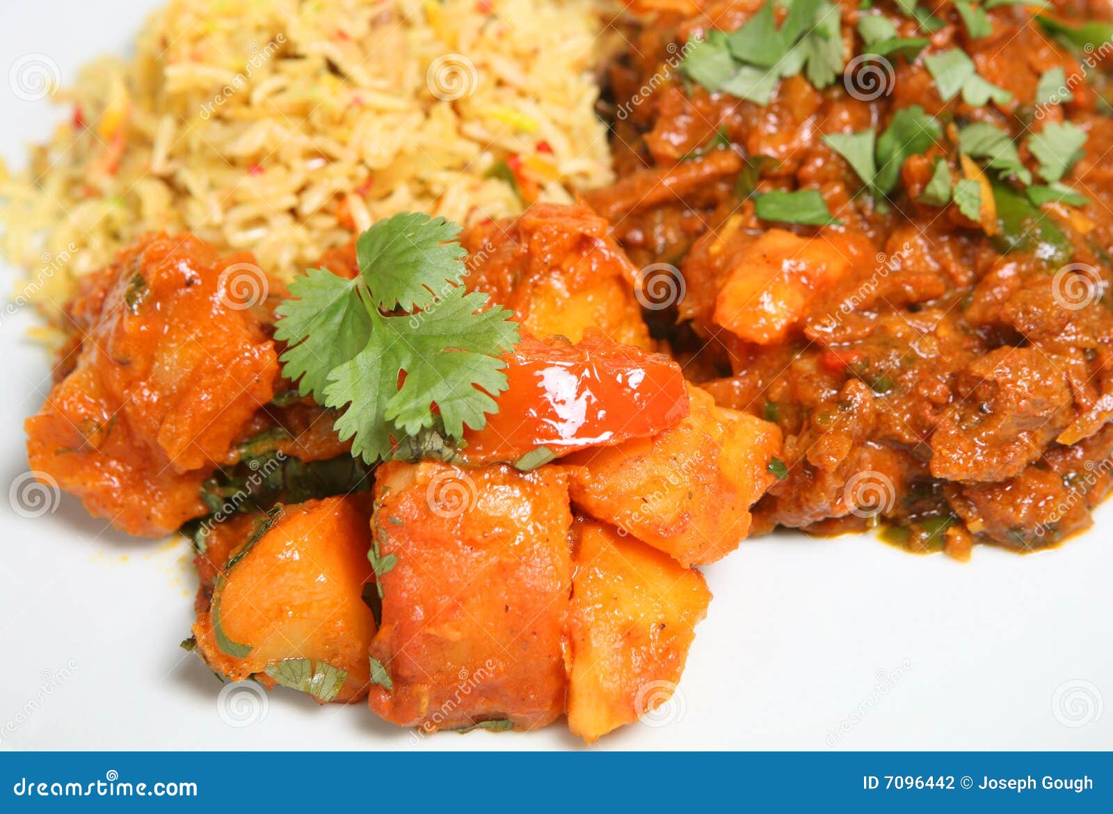 Indian Curry Meal stock photo. Image of pilau, meat, horizontal - 7096442