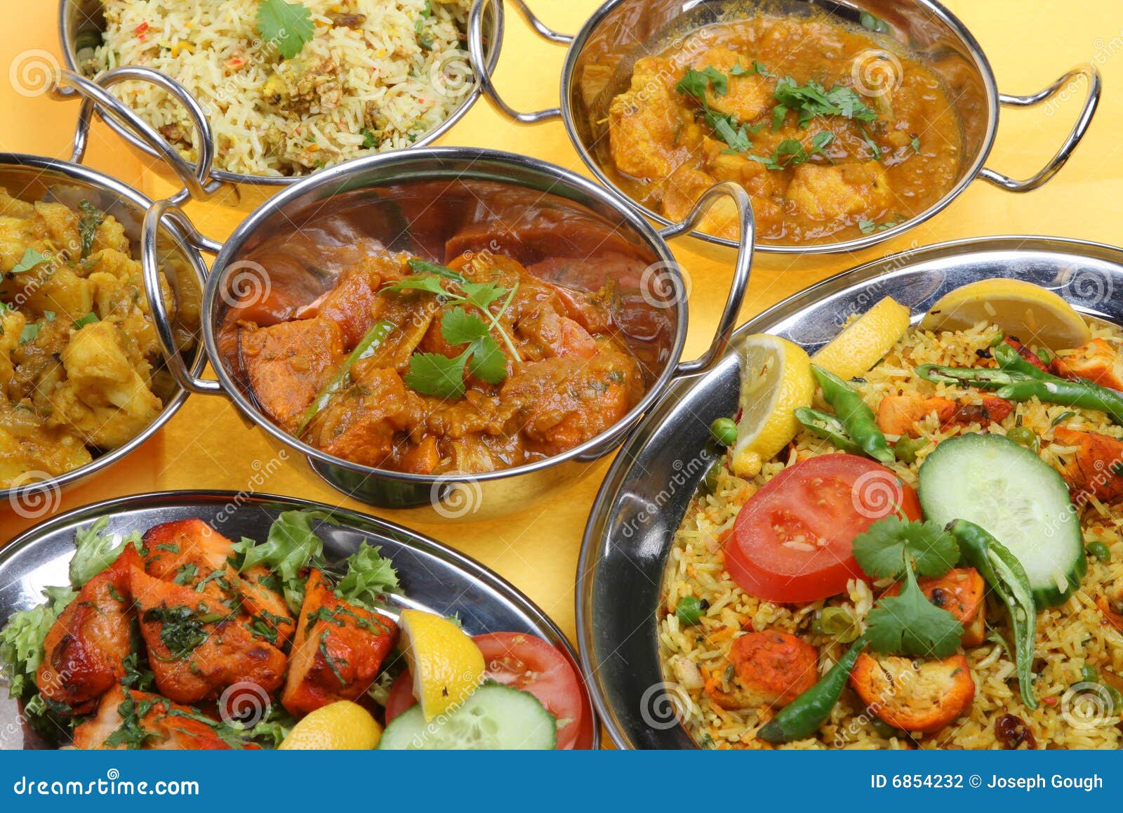Indian Curry Selection stock photo. Image of biriani, banquet - 6854232