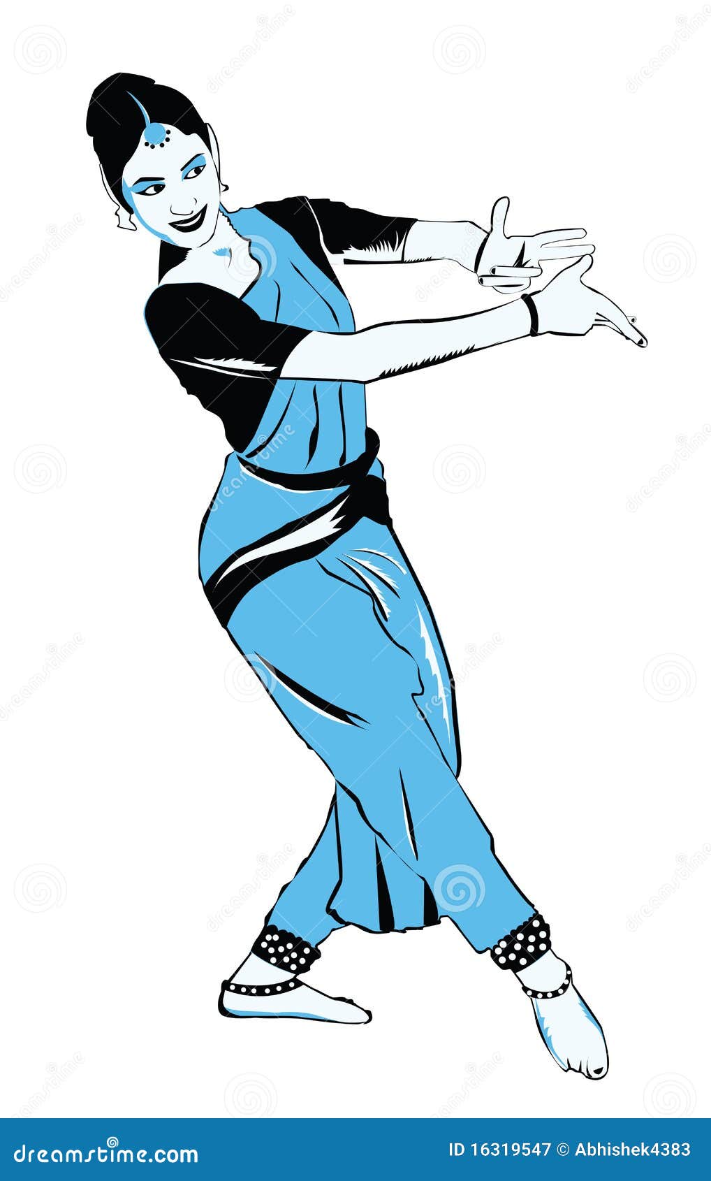 Indian dance performer stock illustration. Illustration of performance ...