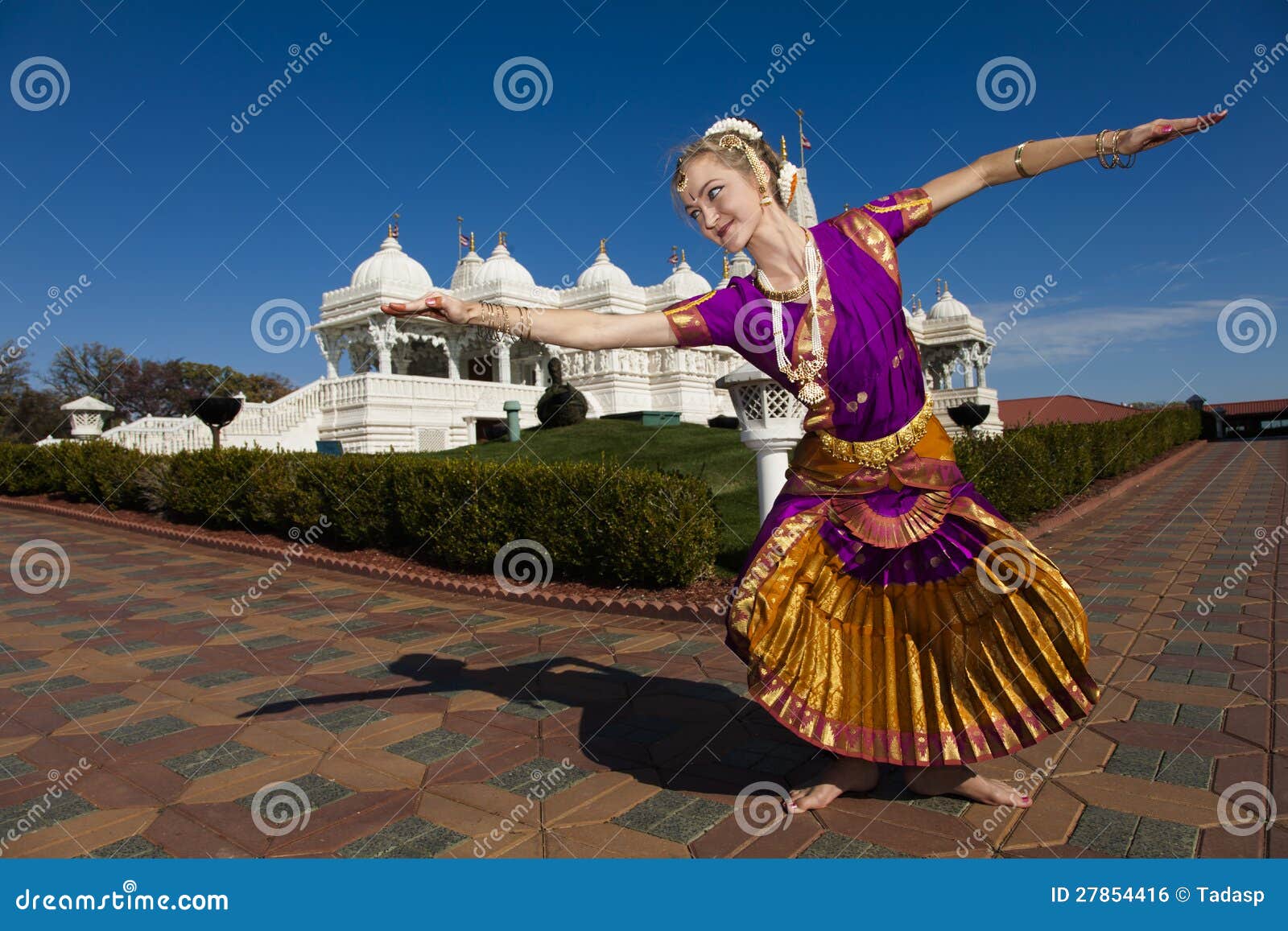 Indian Dancer by Hindu Temple Stock Photo - Image of culture, hand ...