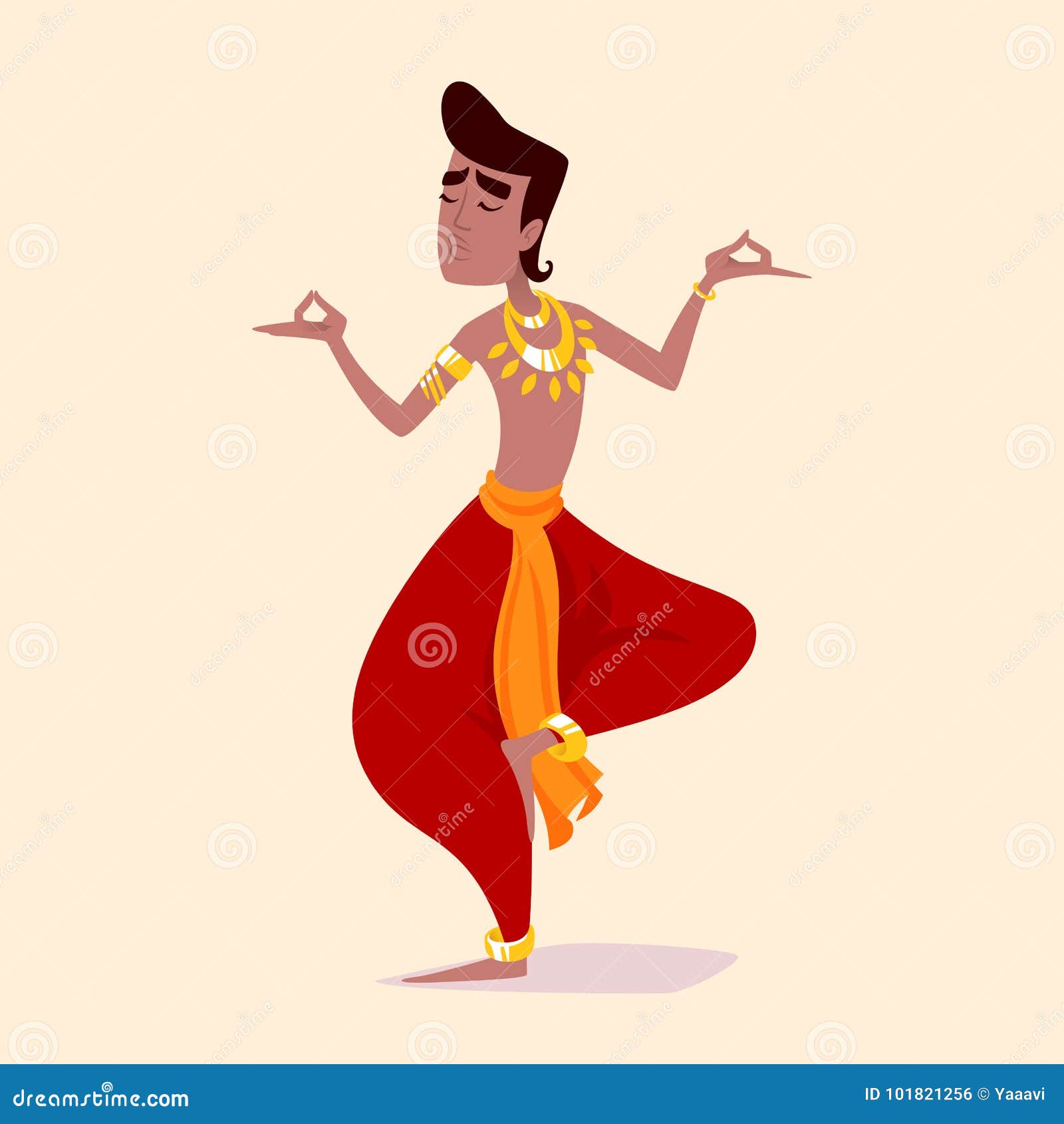 Indian Dancer in the Posture of Indian Dance. Stock Vector ...