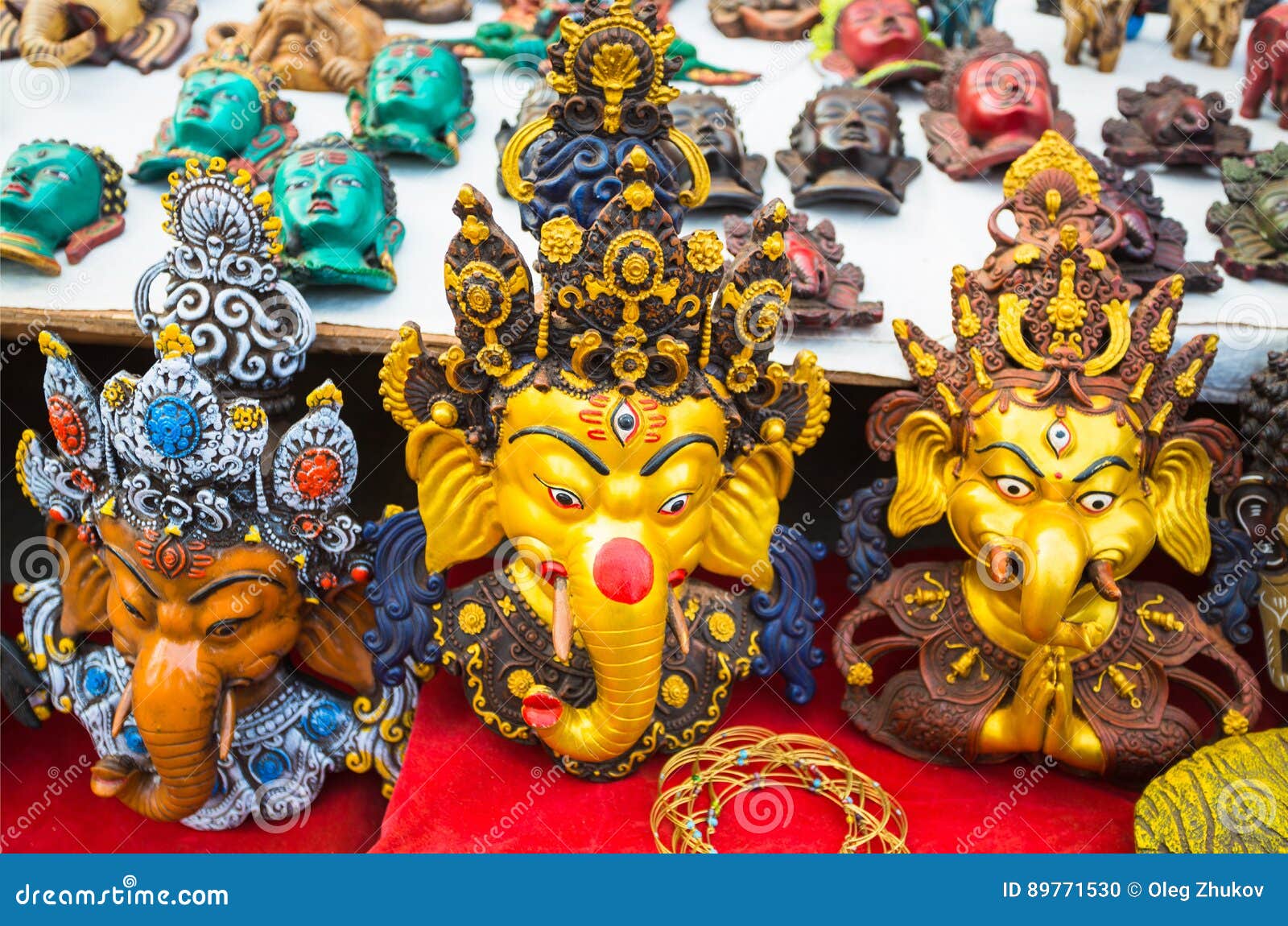 Indian Decorative Masks in the Markets of Goa Stock Photo - Image of ...
