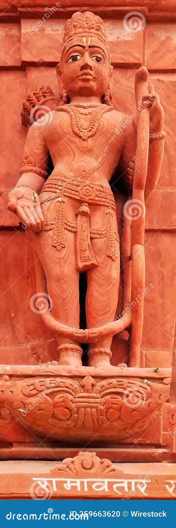 Indian Deity Sculpture on the Wall of a Temple Stock Photo - Image of ...