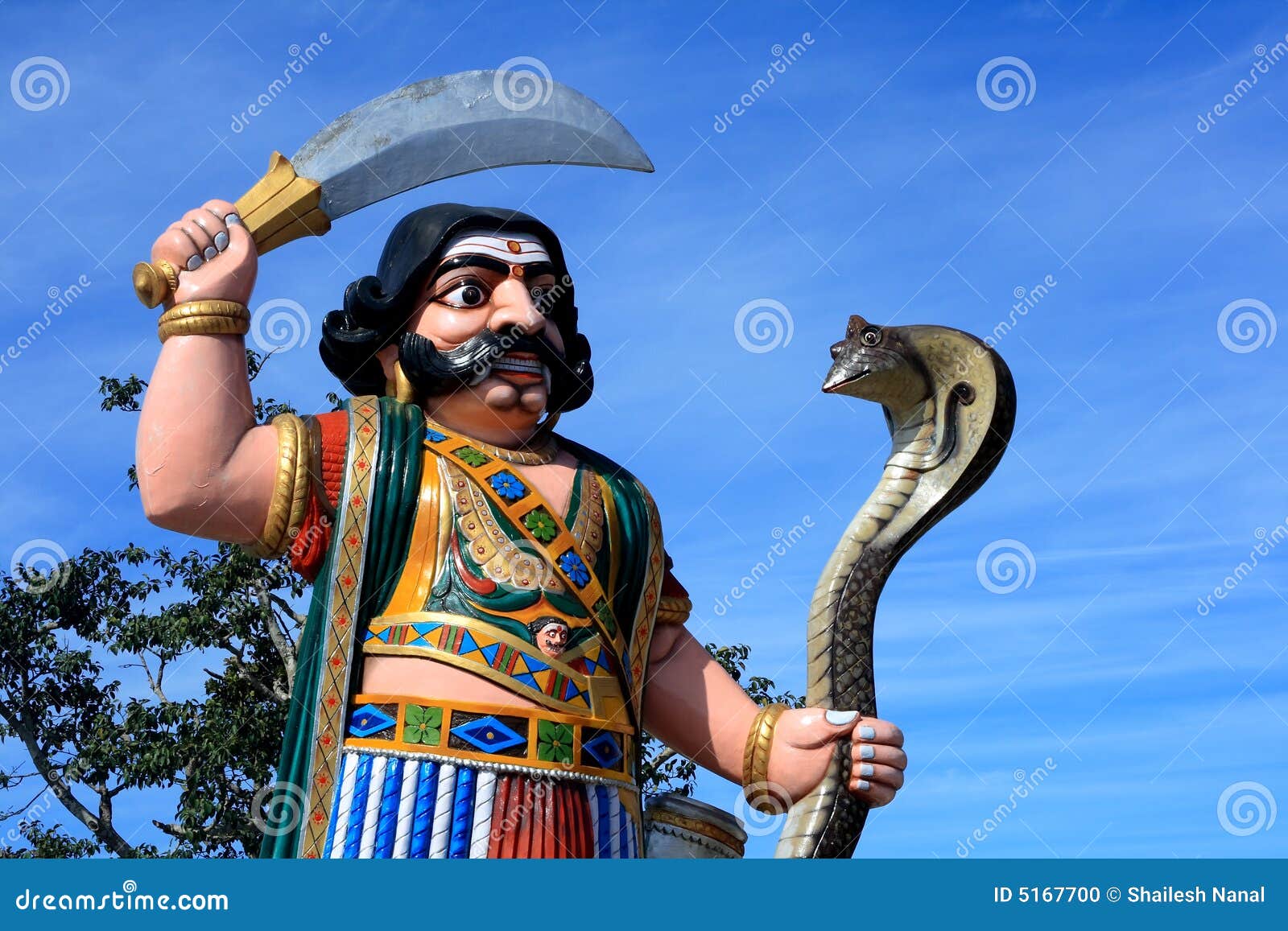 Indian Demon Statue With Snake Stock Photography | CartoonDealer.com ...