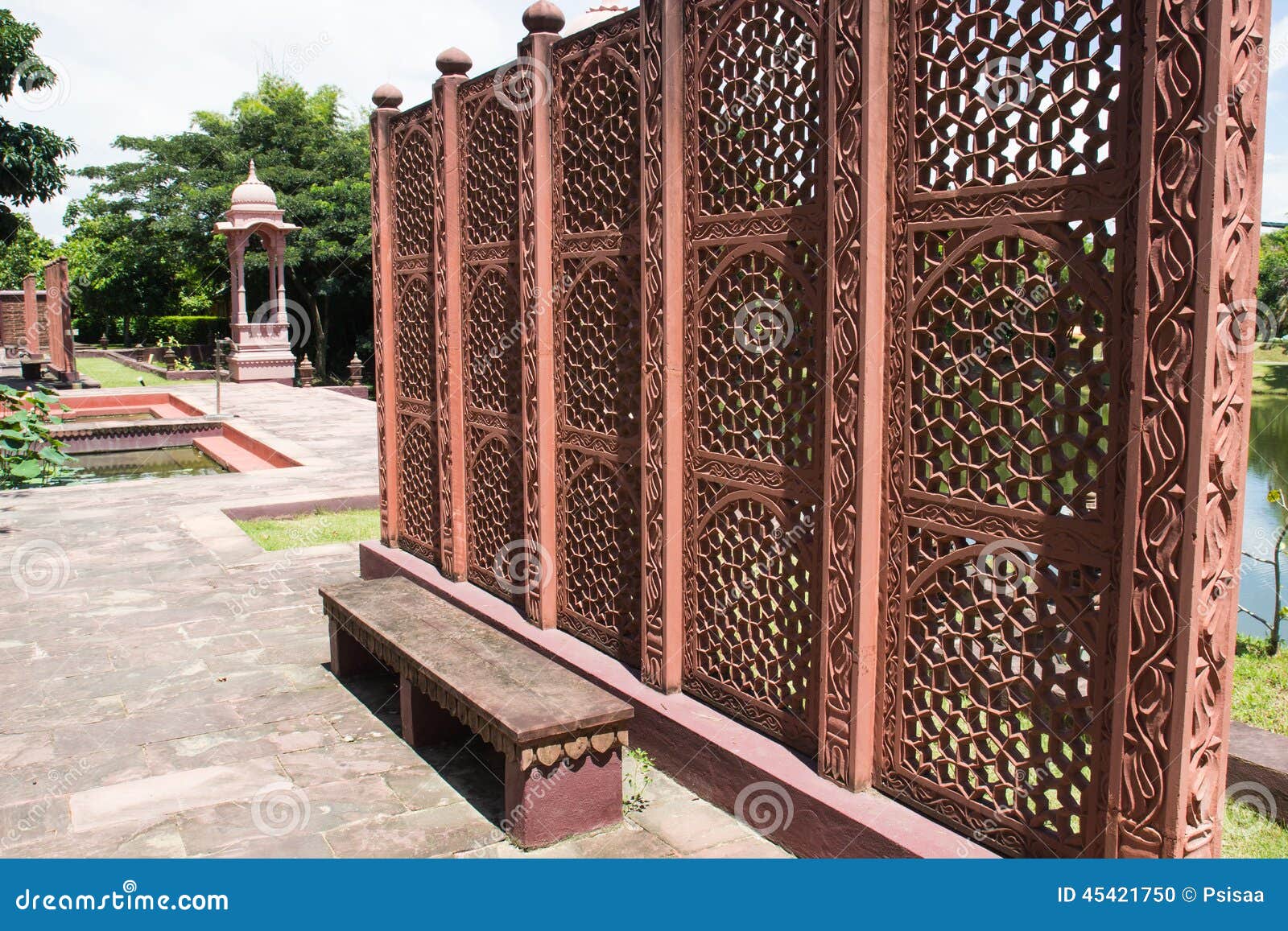 The Indian Design Carving Screen Stock Photo - Image of antique ...