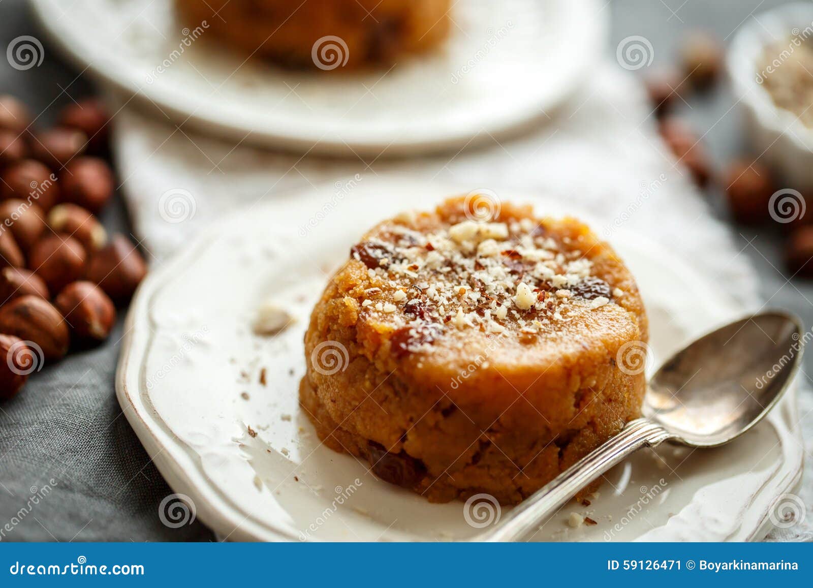 Indian Dessert Made of Semolina Flour and Nuts Stock Image - Image of ...