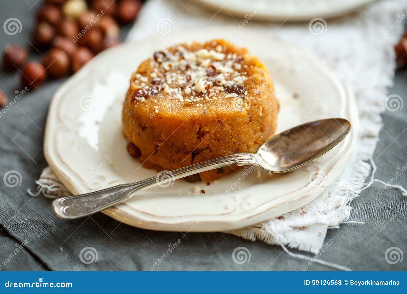 Indian Dessert Made of Semolina Flour and Nuts Stock Photo - Image of ...