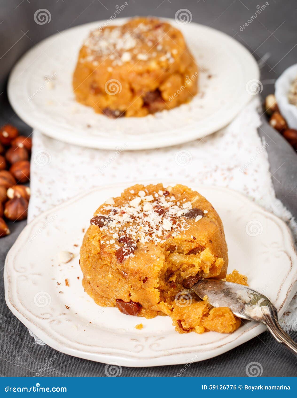 Indian Dessert Semolina and Nuts Stock Photo - Image of bright, acid ...