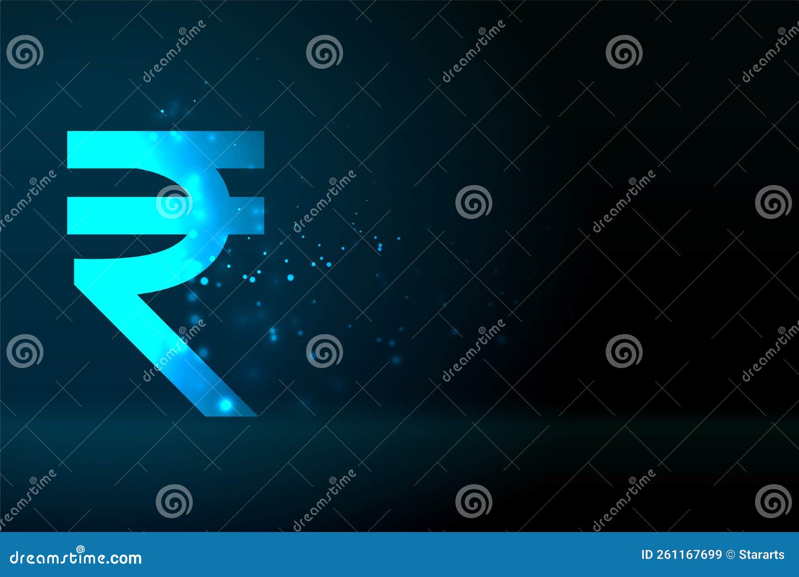 Indian Digital Rupee Symbol Background with Text Space Stock ...