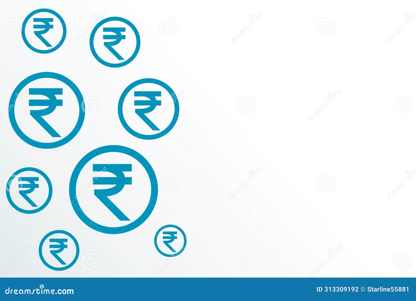 Indian Digital Rupee Symbol On Blue Background Royalty-Free Stock Photo ...