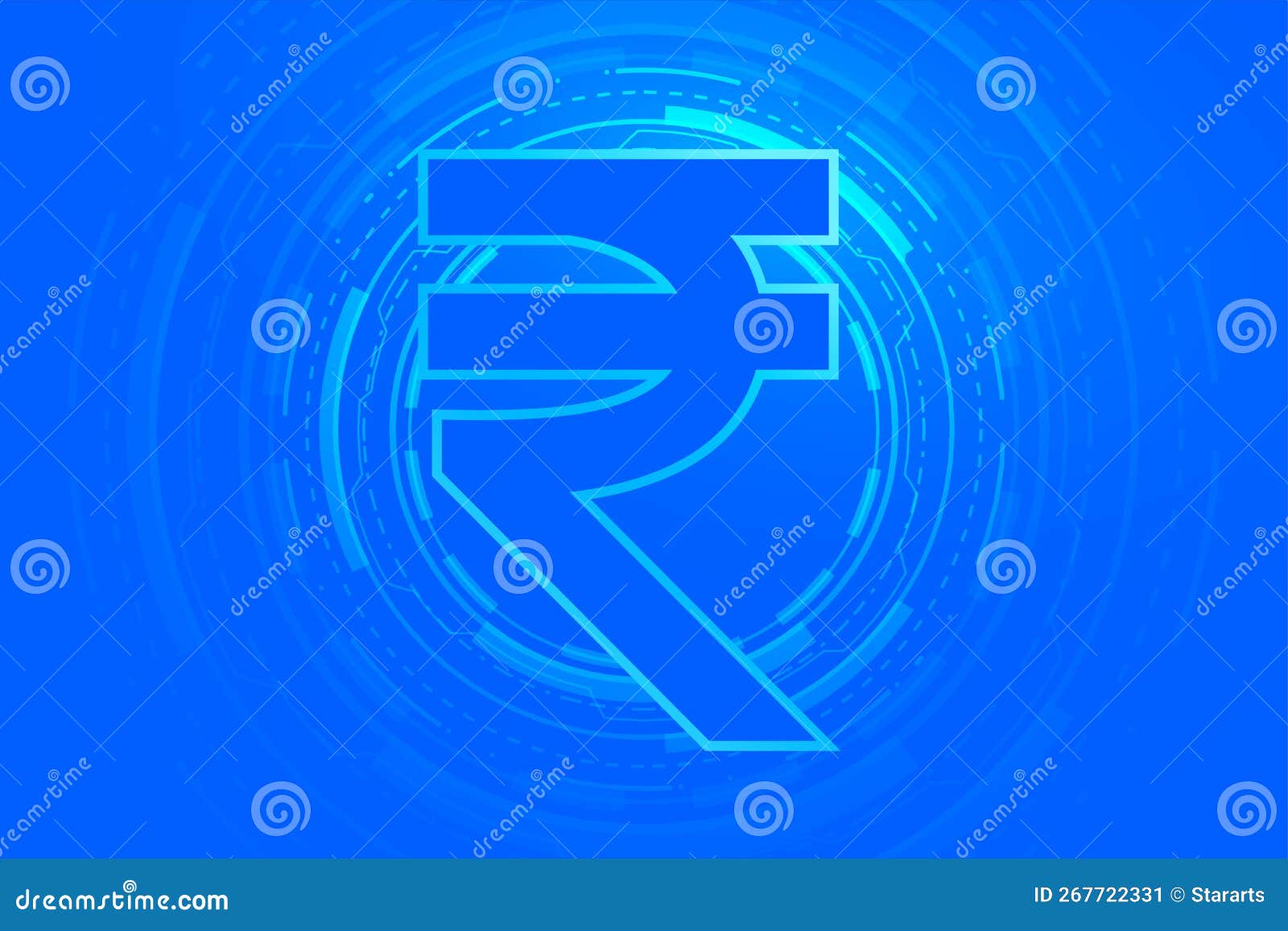Indian Digital Rupee Symbol Background For Investment Portfolio Vector ...