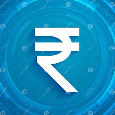 Indian Digital Rupee Symbol on Blue Background Stock Vector ...