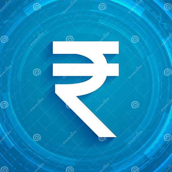 Indian Digital Rupee Symbol on Blue Background Stock Vector ...