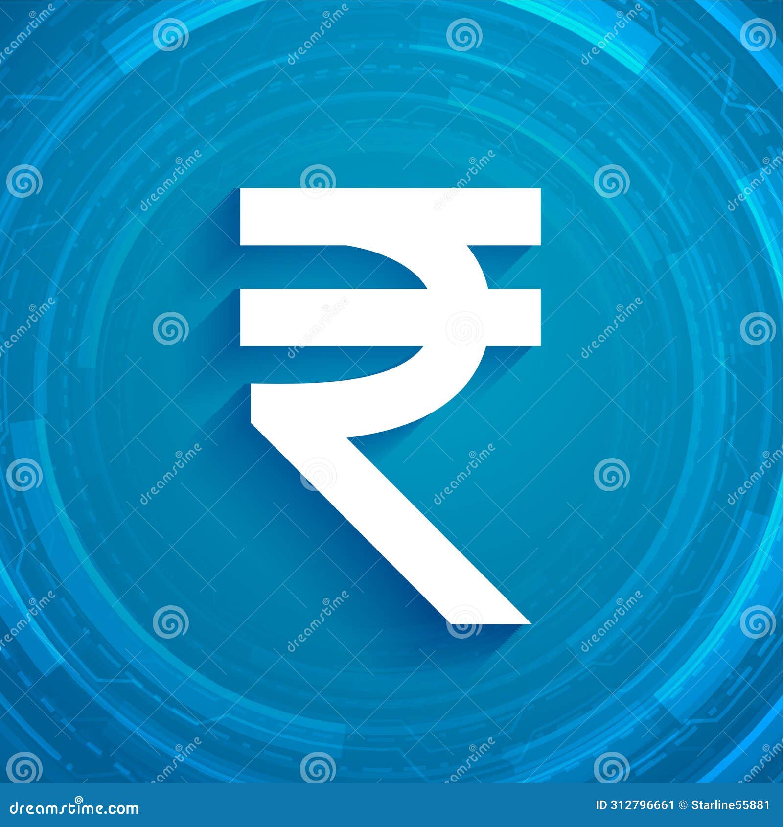 Indian Digital Rupee Symbol On Blue Background Royalty-Free Stock Photo ...