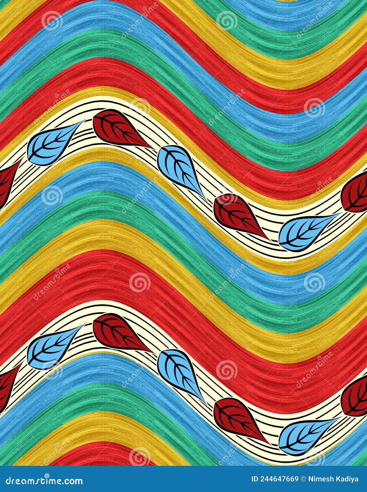 Indian Digital Seamless Pattern Color Orange and Blue Modern Stylish ...